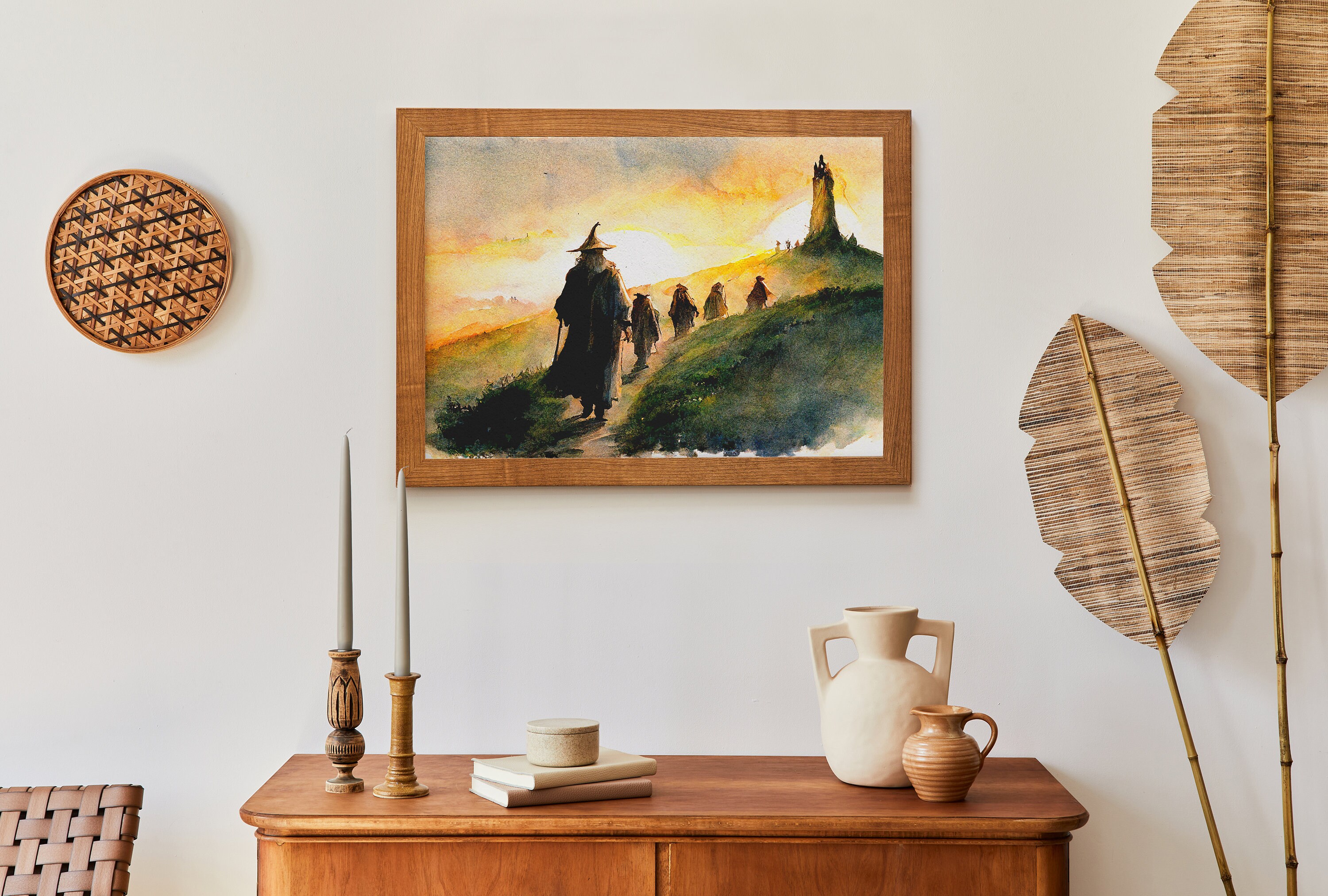 The Fellowship Weathertop Watercolor Painting, Lord of the Rings Art ...