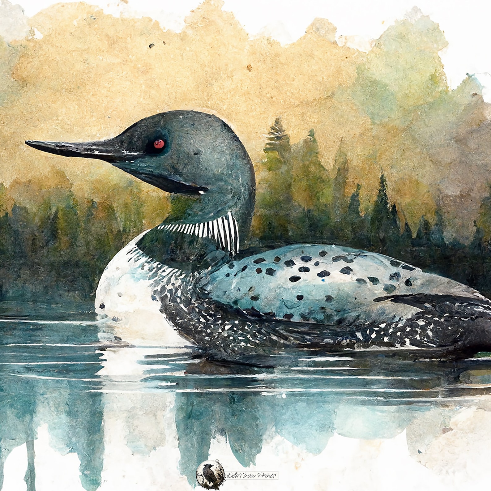 Loon on Lake Watercolor Painting, Minnesota Wildlife Wall Art, Gifts ...
