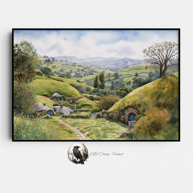 The Shire Painting, the Lord of the Rings Art, Fantasy Art, Jrr Tolkien ...