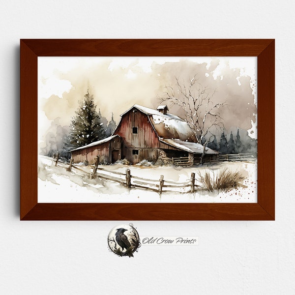 Barn Winter - Etsy