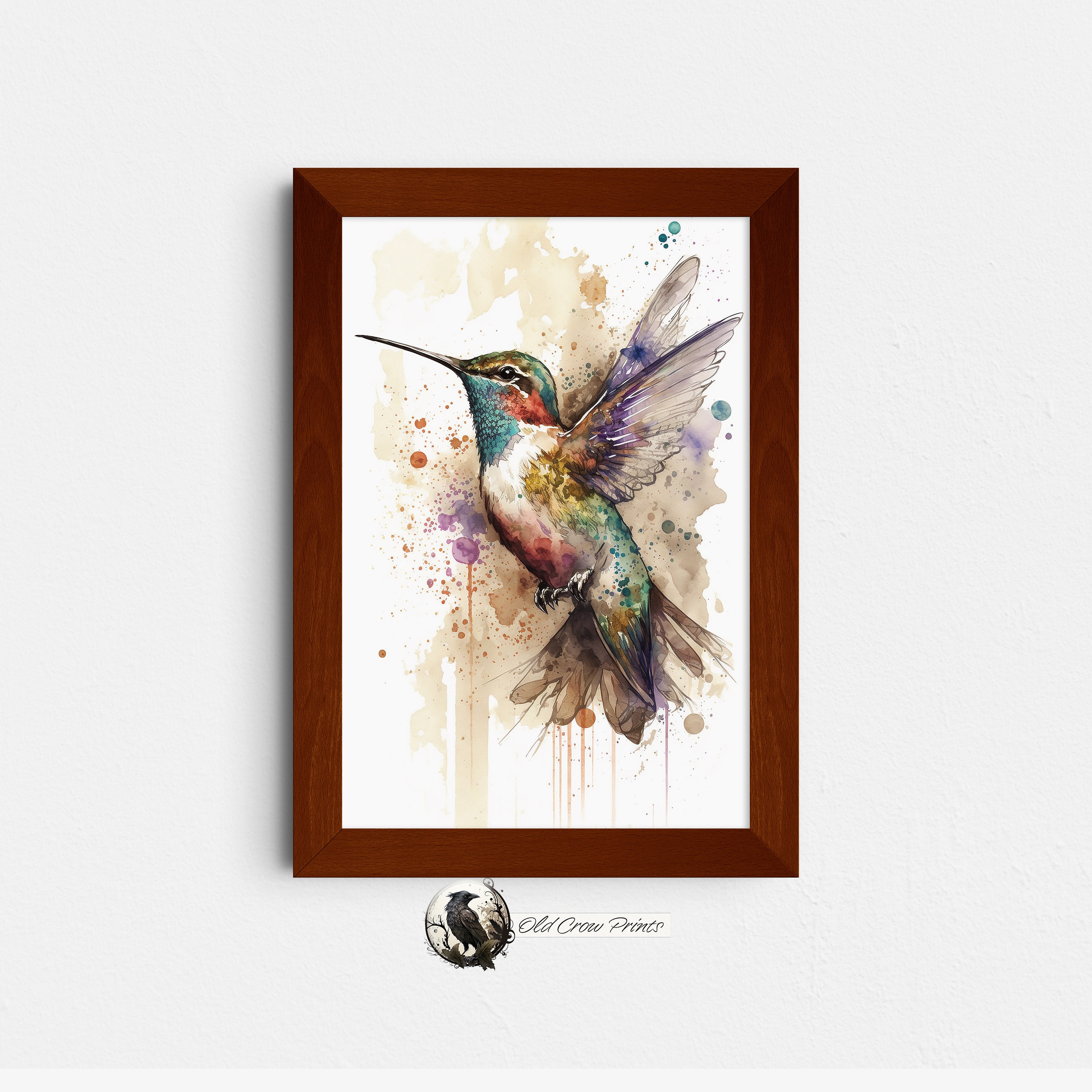 Hummingbird Flight, Watercolor Painting, Digital Print, Wildlife Wall ...