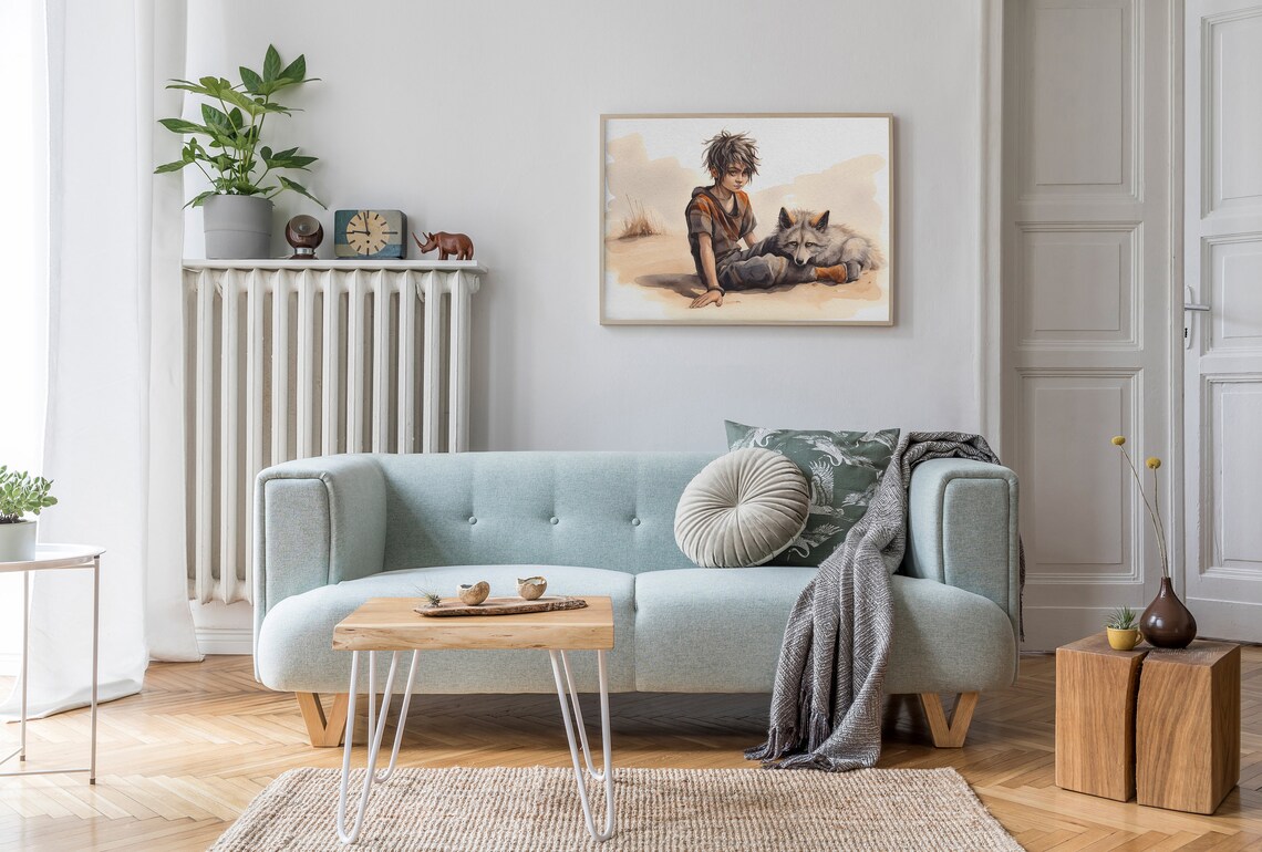 The Dark Tower Jake and Oy, Fantasy Watercolor Painting, Stephen King ...