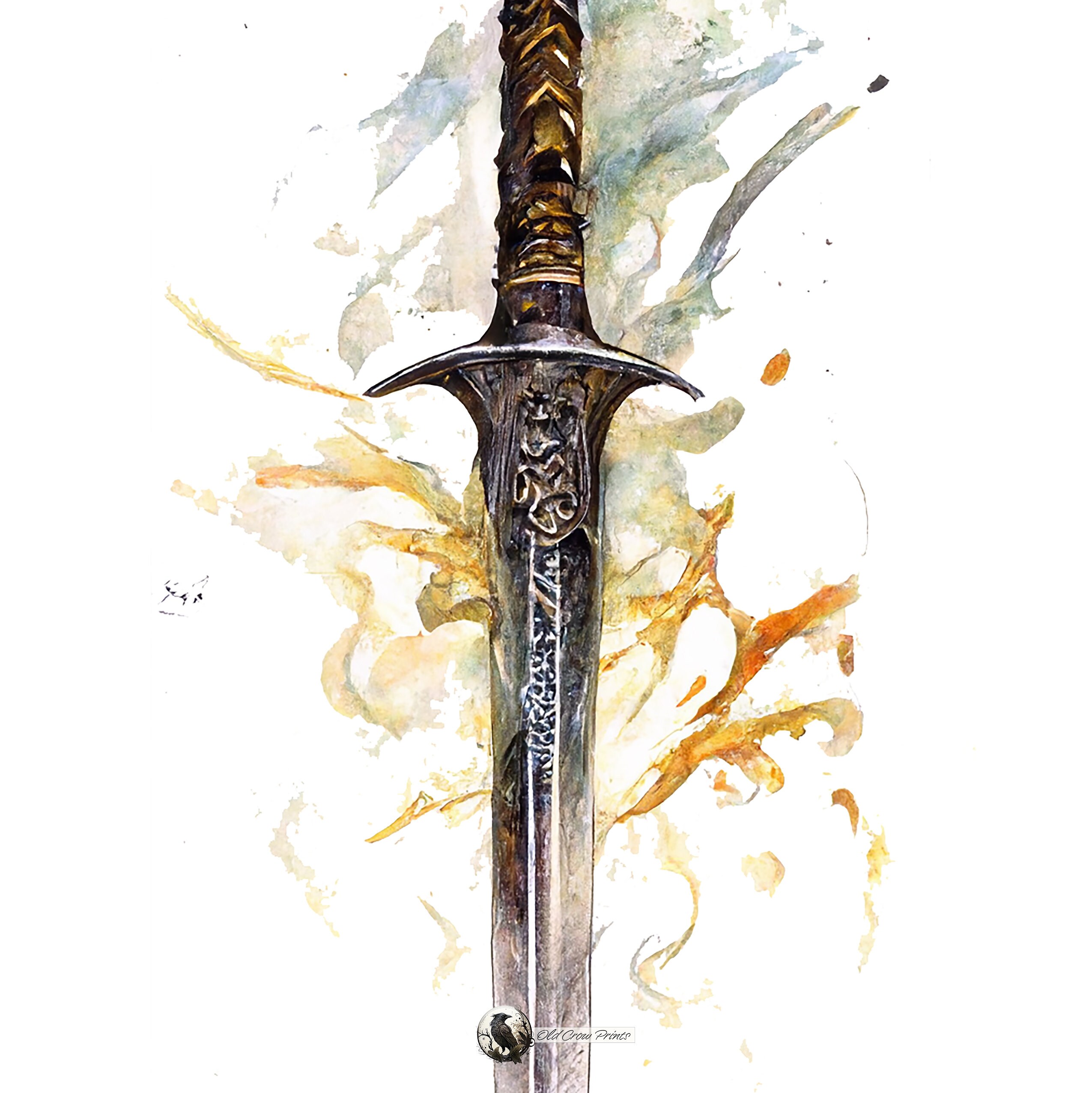 Lord of the Rings Sting Watercolor Painting, Lord of the Rings Print ... Lord of the Rings Sting Watercolor Painting, Lord of the Rings Print ...
