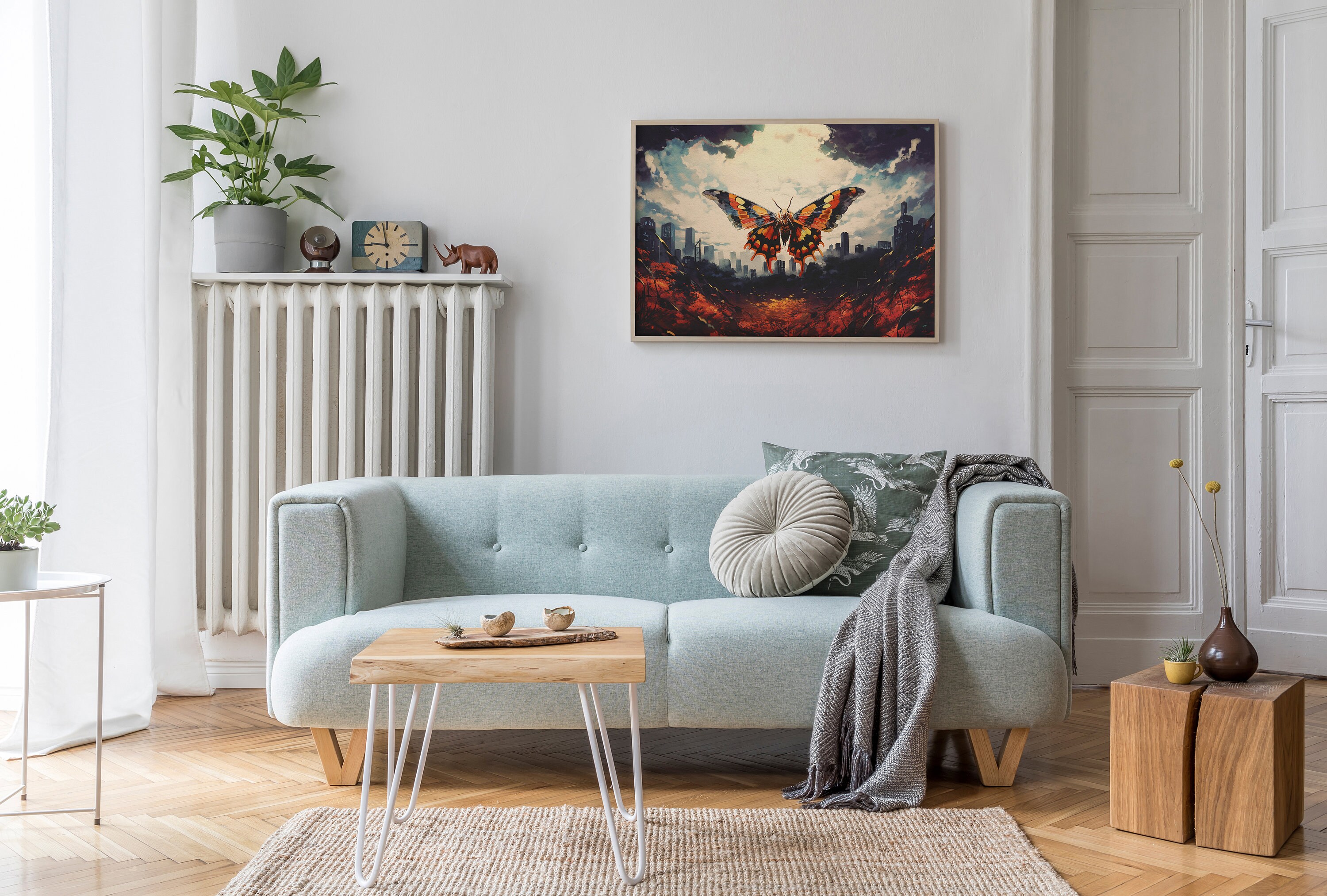 Mothra Watercolor Painting, Godzilla Gifts for Him, Monster Movie Home ...