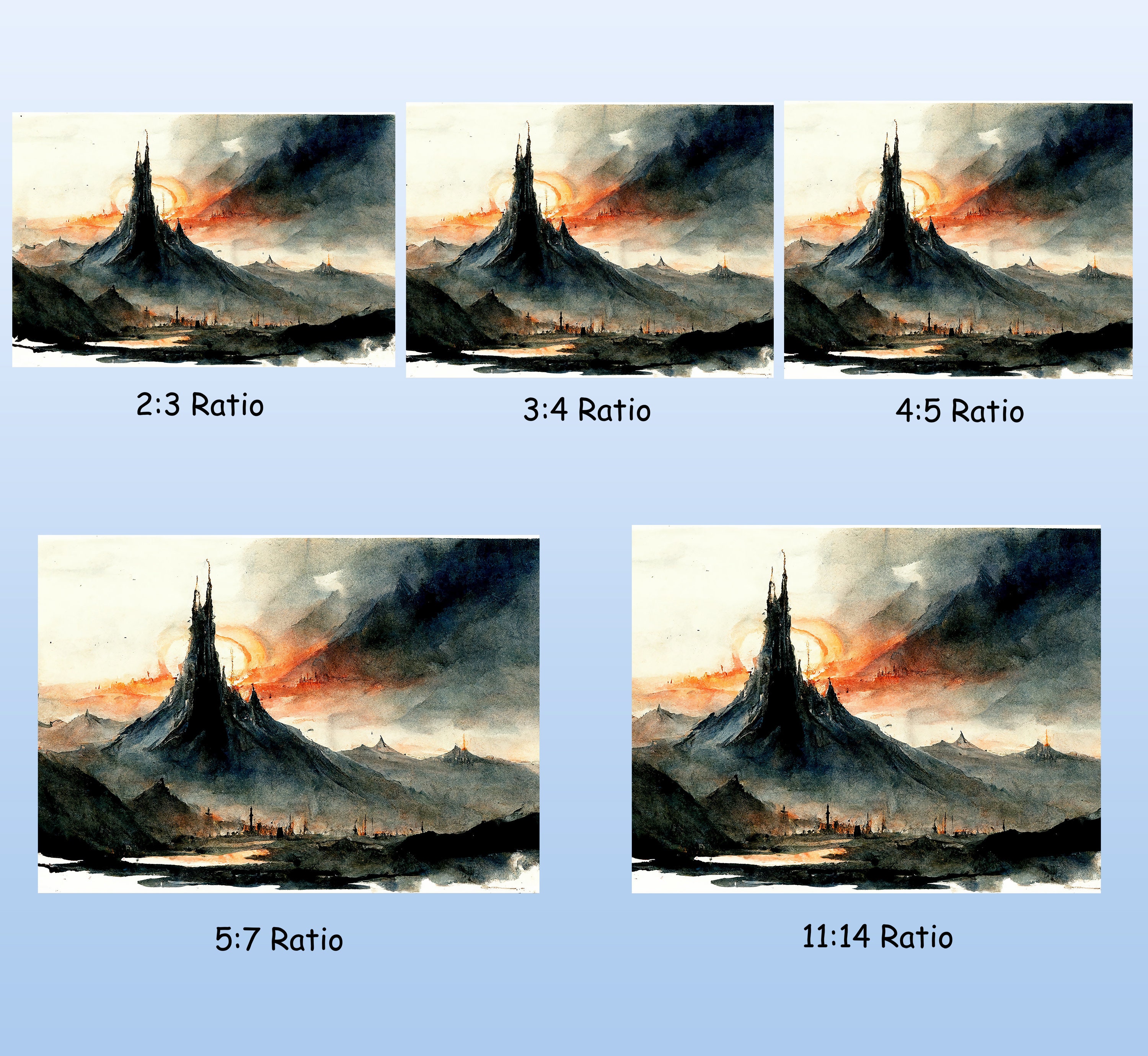 Lord of the Rings Mordor Watercolor Painting, Fantasy Art, JRR Tolkien ...