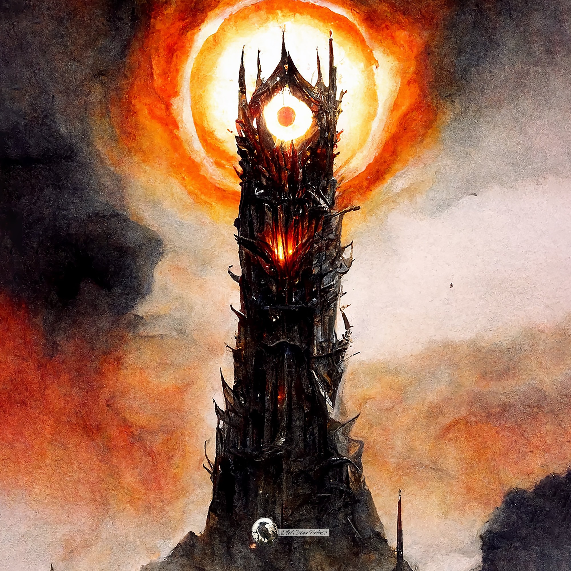 The Eye of Sauron Watercolor Painting, Lord of the Rings, Fantasy Art ...
