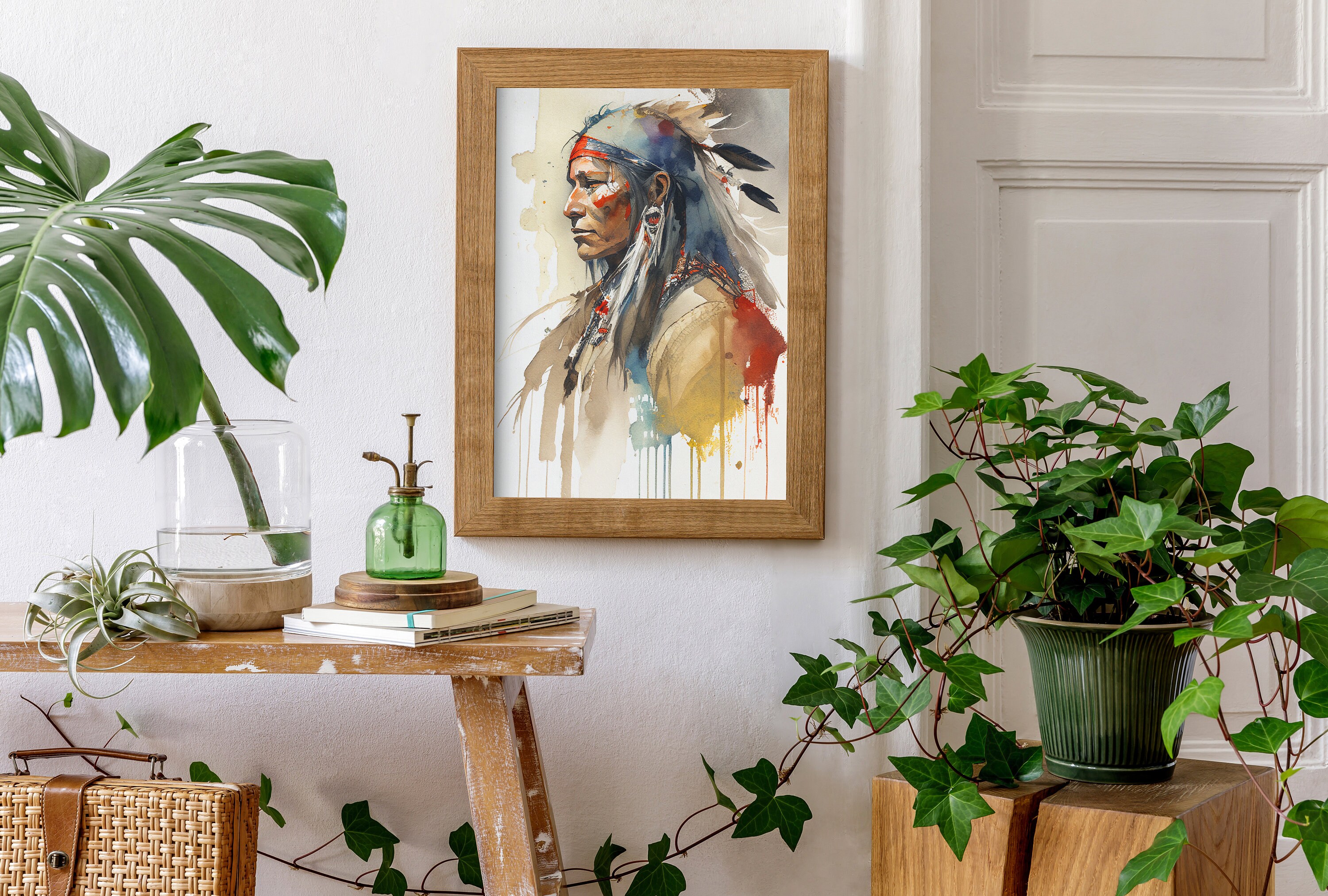 Lakota Man, Watercolor Painting, Digital Print, Lakota Wall Art ...