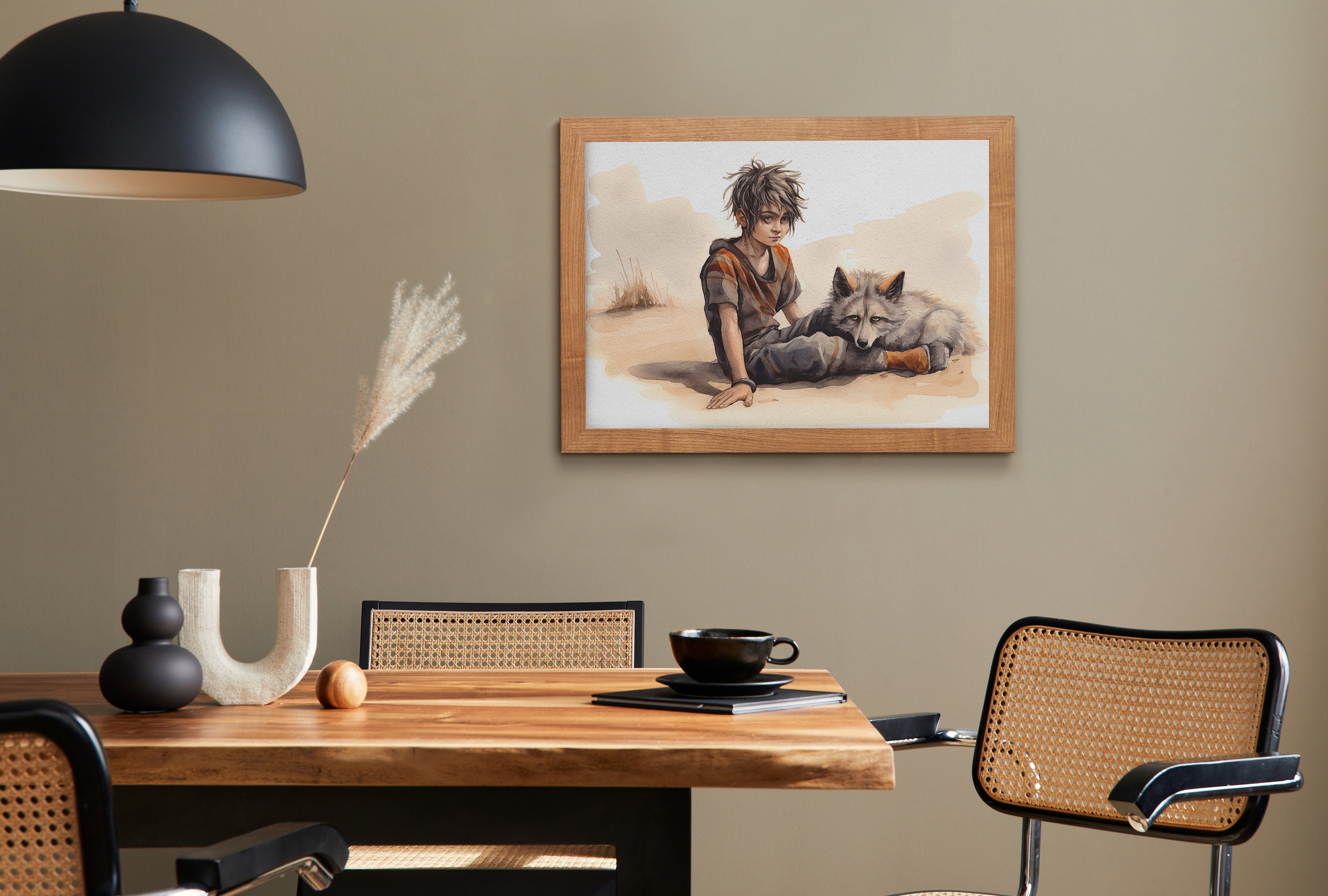 The Dark Tower Jake and Oy, Fantasy Watercolor Painting, Stephen King ...