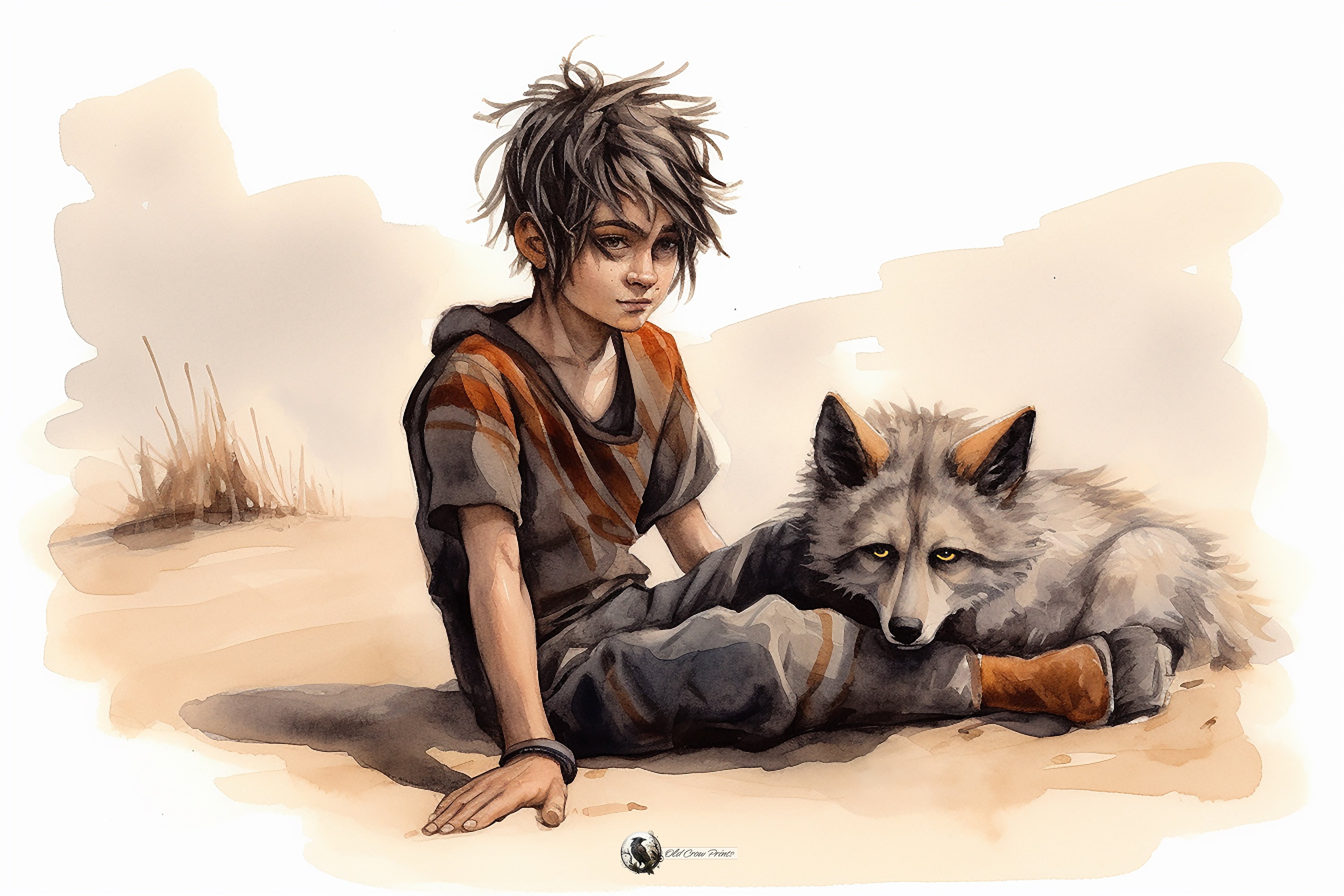 The Dark Tower Jake and Oy, Fantasy Watercolor Painting, Stephen King ...