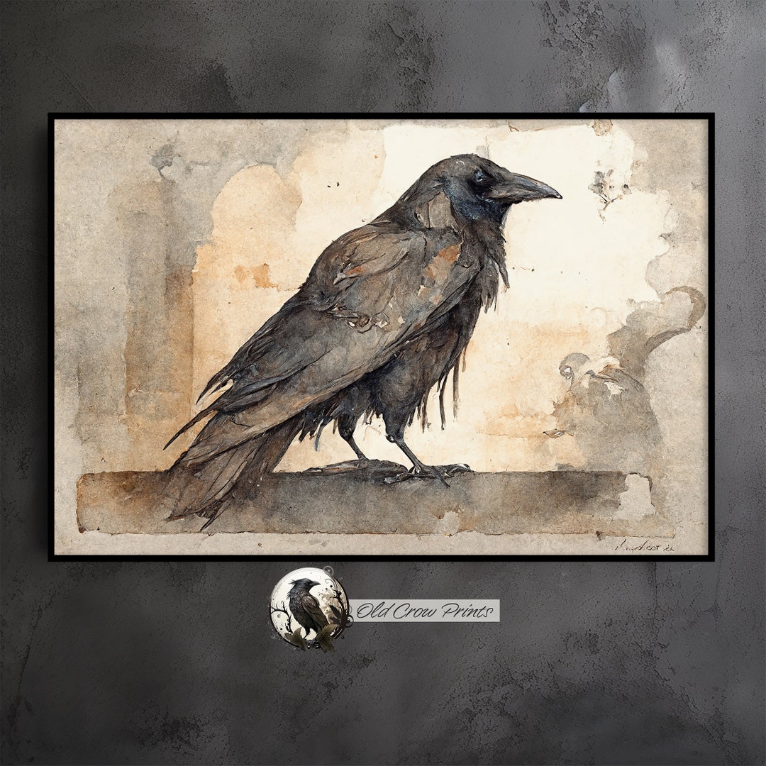 Dark Academia Crow, Gloomy Victorian Paintings, Vintage Moody, Gothic ...