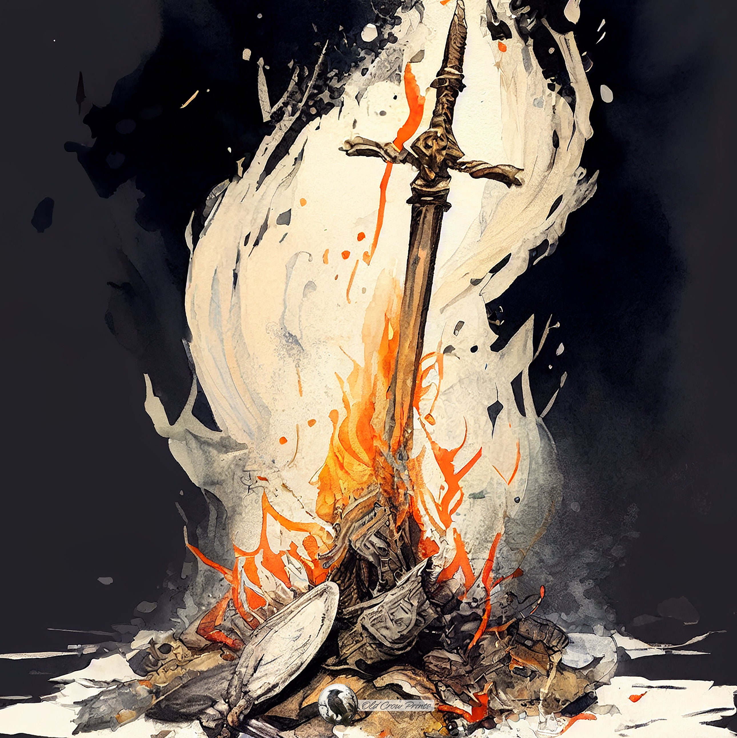 Dark Souls Bonfire, Gaming Poster Art, Movie Painting, Film, Video Game ...