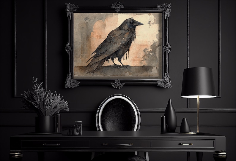 Dark Academia Crow, Gloomy Victorian Paintings, Vintage Moody, Gothic ...
