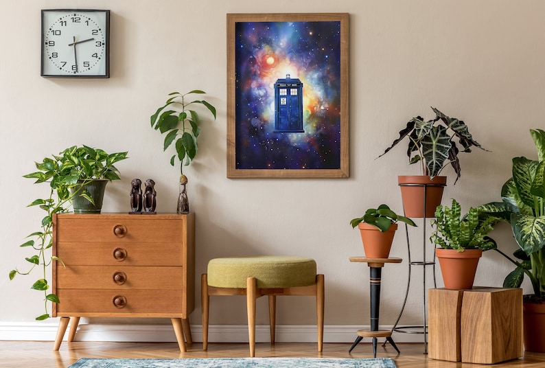Tardis Universe Watercolor Painting Digital Print, Doctor Who Gift Fan ...
