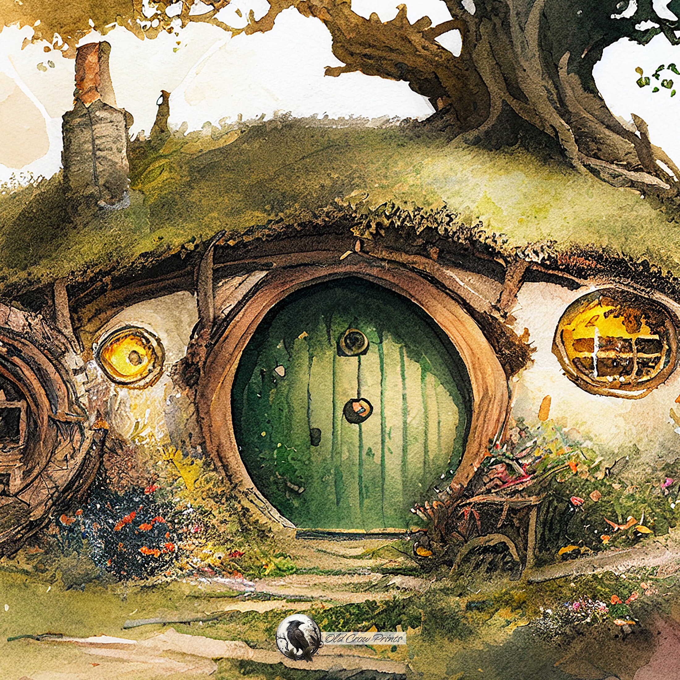 Bag End Watercolor Painting Lord of the Rings Art Fantasy - Etsy