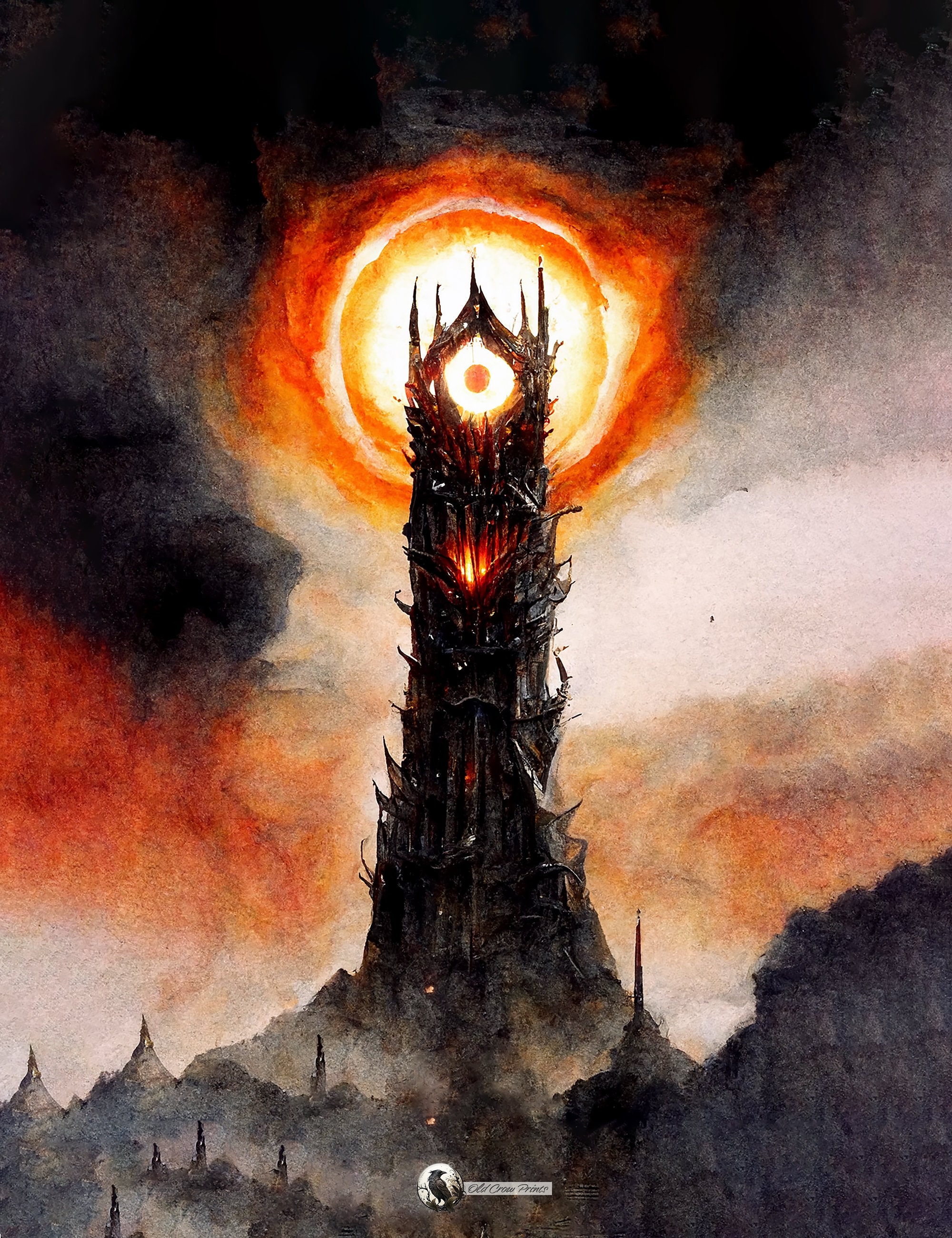 The Eye of Sauron Watercolor Painting, Lord of the Rings, Fantasy Art ...