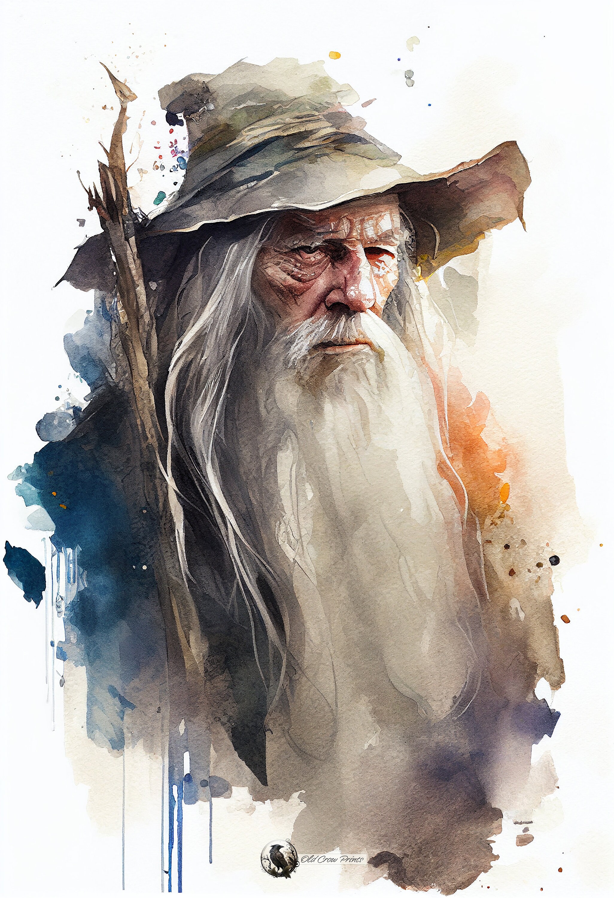 Gandalf Watercolor Sketch, Lord of the Rings Art, Fantasy Art, Tolkien ...