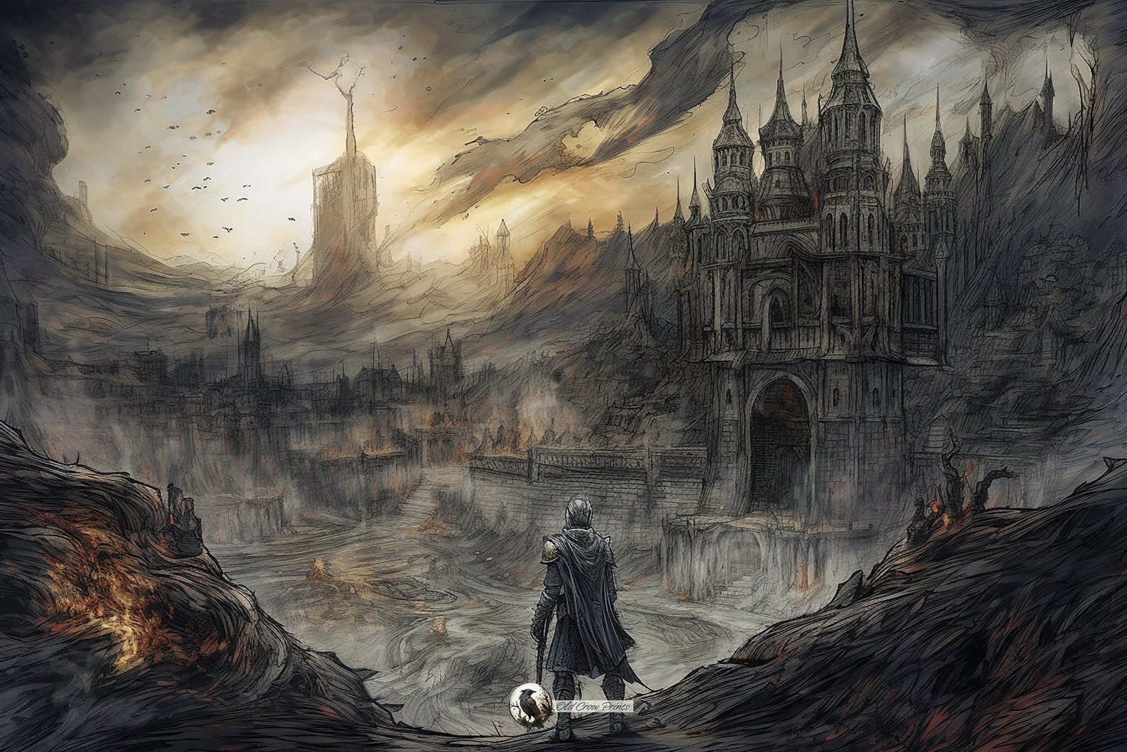 Dark Souls Landscape, Gaming Poster Art, Movie Painting, Film, Video ...
