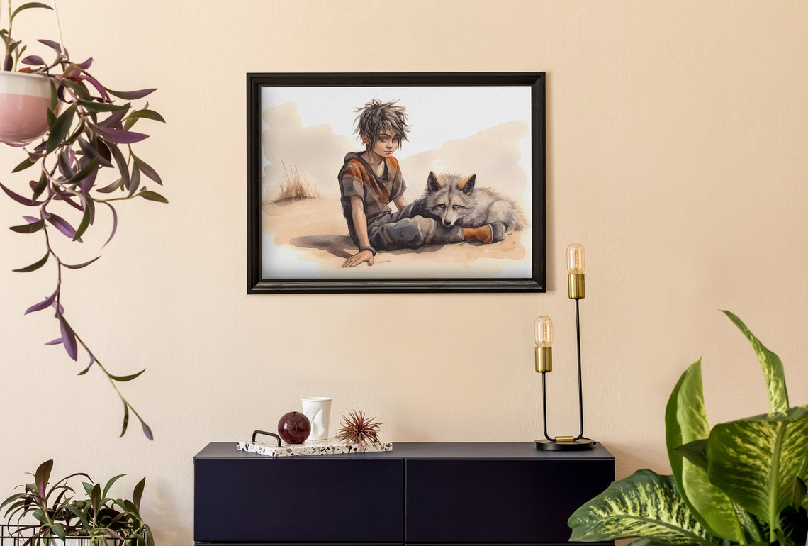 The Dark Tower Jake and Oy, Fantasy Watercolor Painting, Stephen King ...