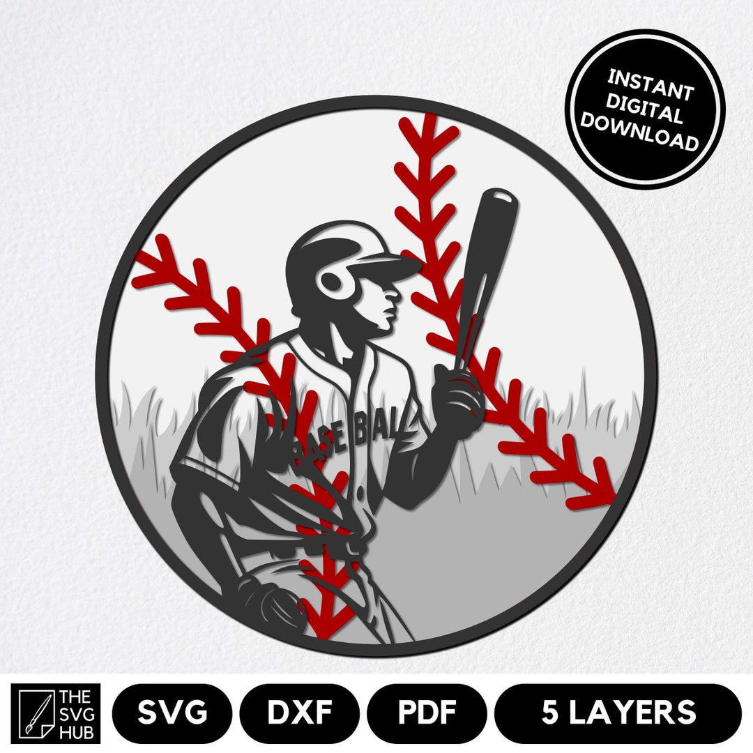 3D Baseball Layered SVG Instant Digital Download, Multilayered Baseball ...