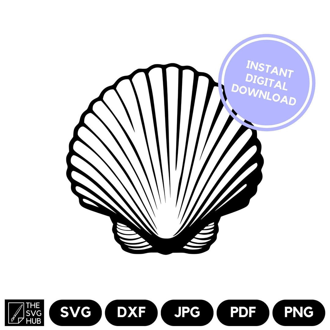 Sea Shell SVG Instant Digital Download - Summertime Silhouette Clipart ...
