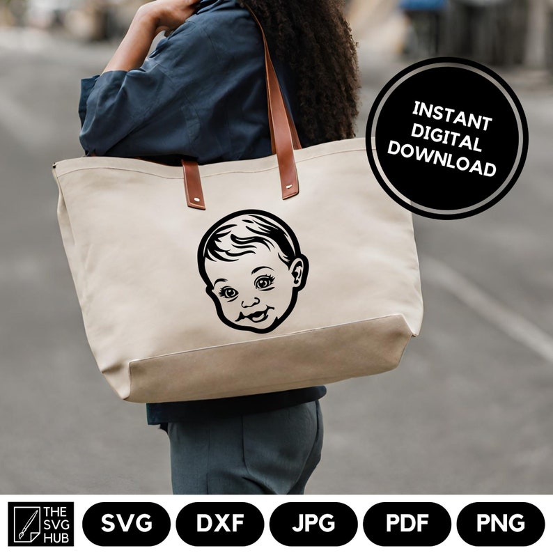 Cute Baby Face SVG, Instant Digital Download, Printable Baby Image for ...