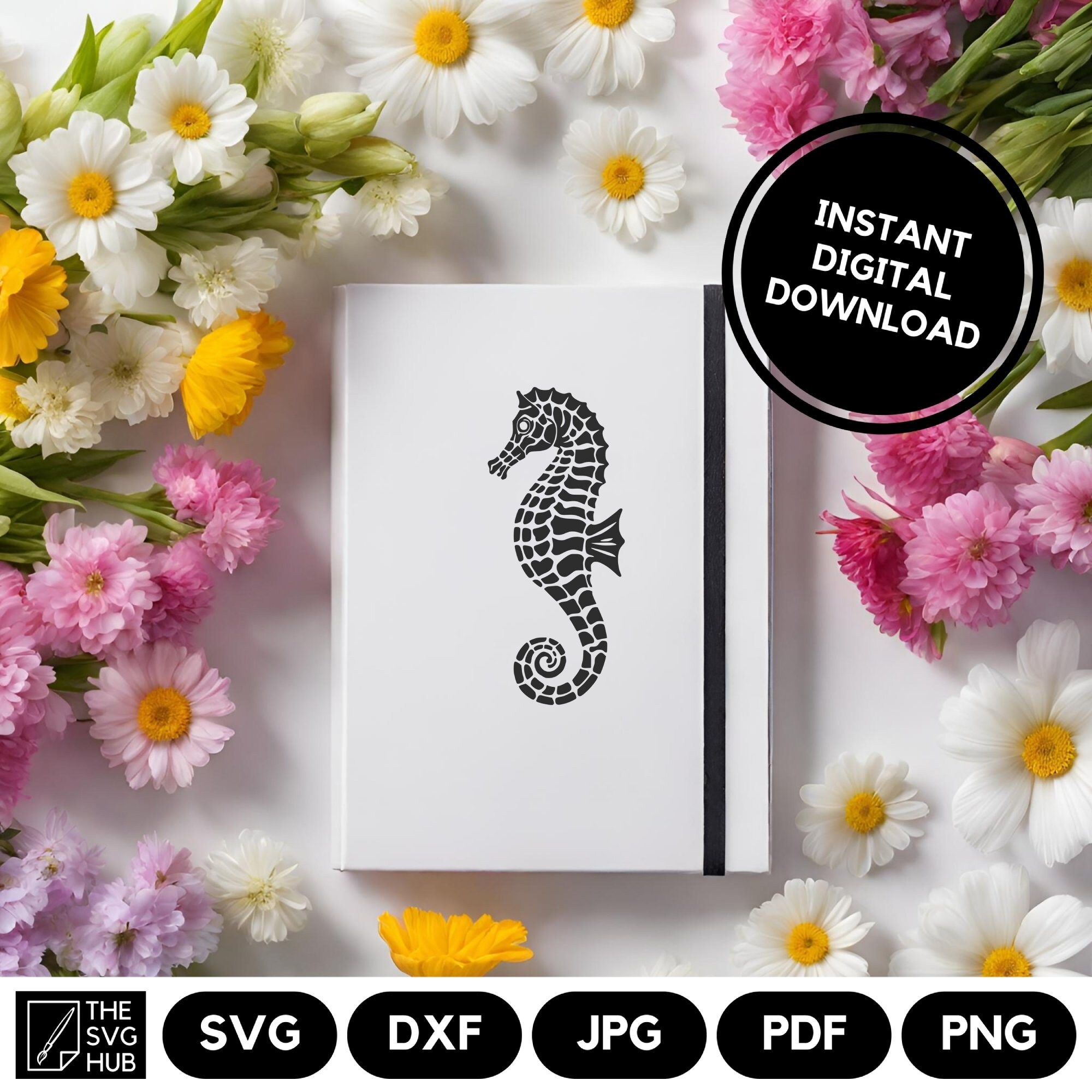 Seahorse SVG, Instant Digital Download, Printable Sea Creature Cutting ...
