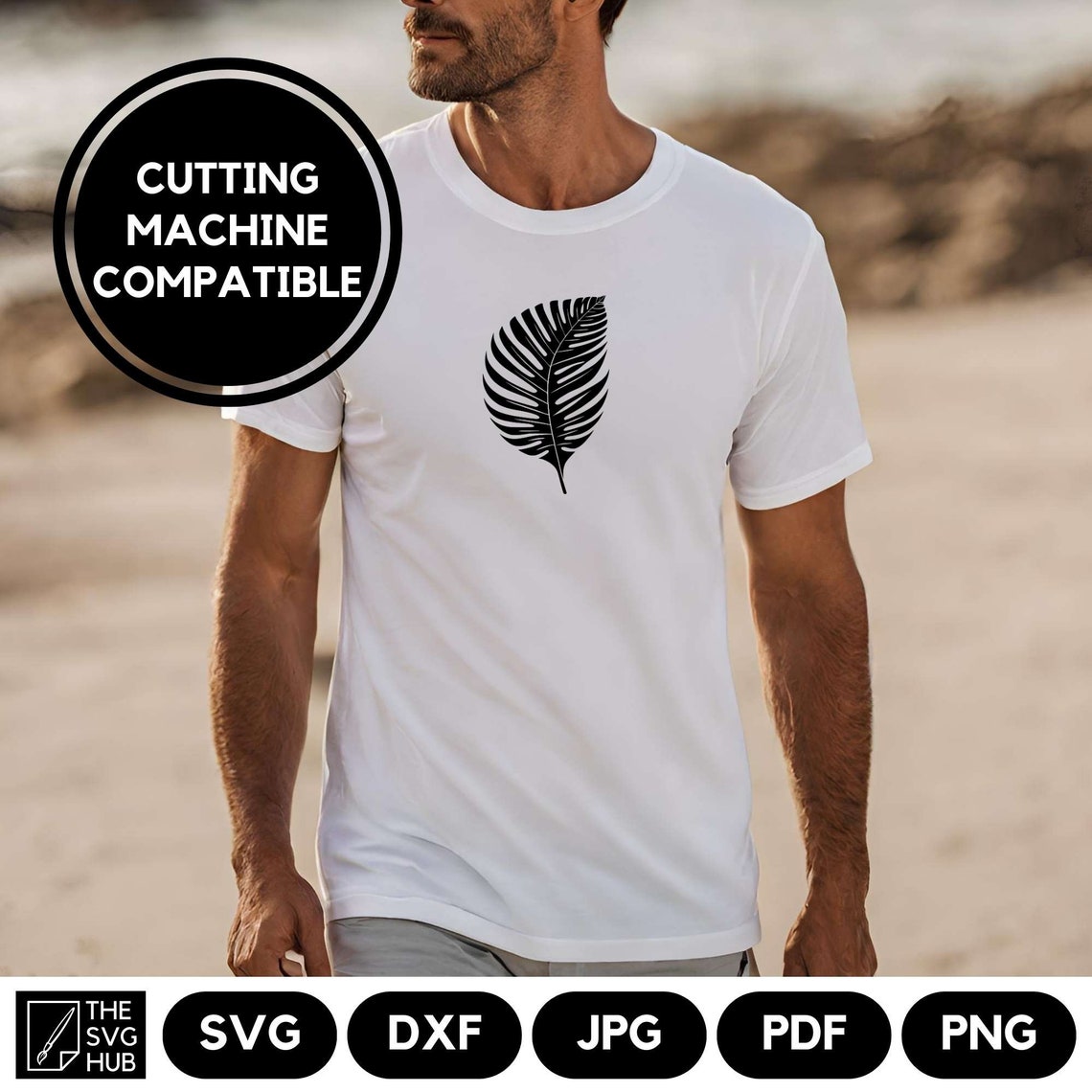 Tropical Palm Leaf SVG Instant Digital Download - Silhouette Clipart ...