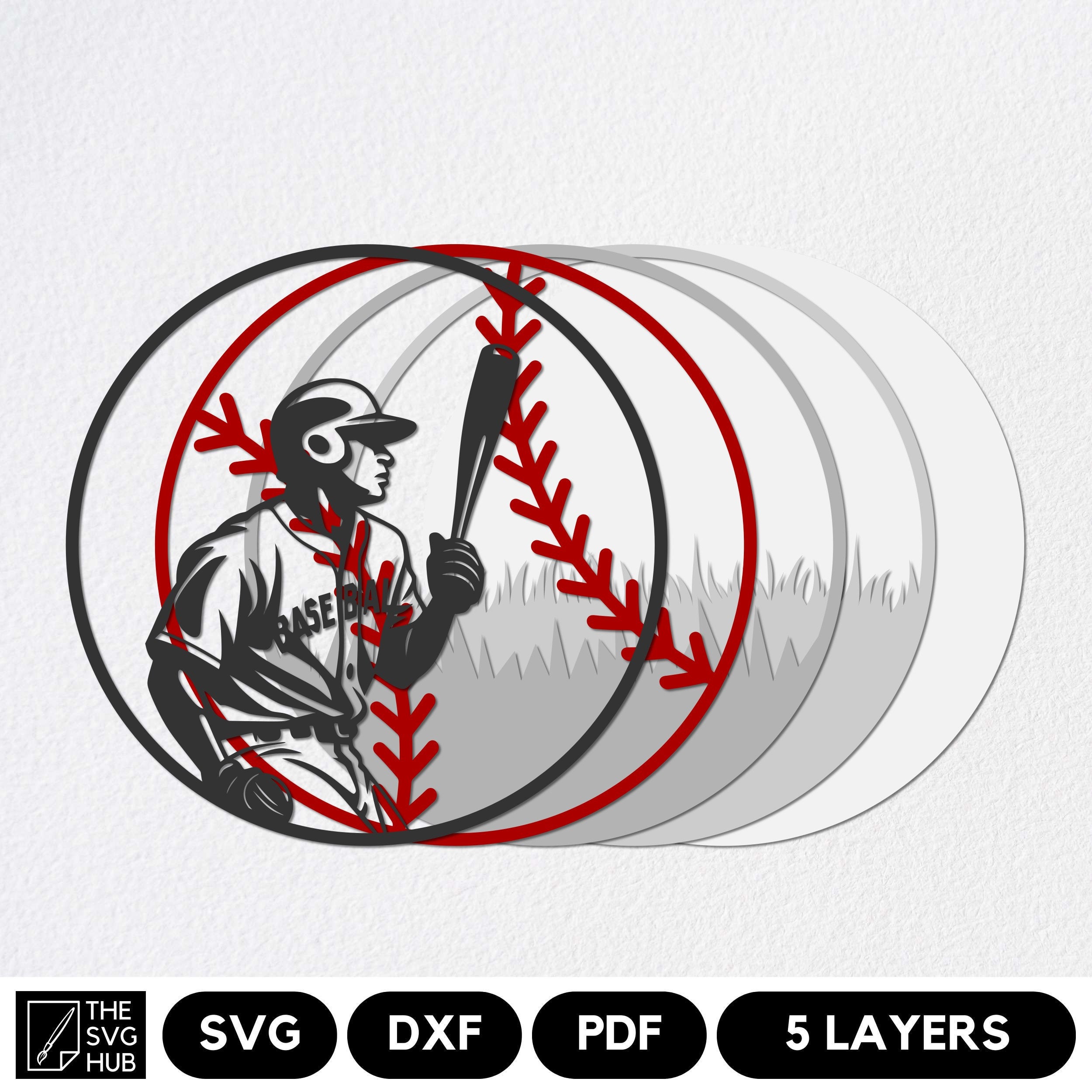 3D Baseball Layered SVG Instant Digital Download, Multilayered Baseball ...