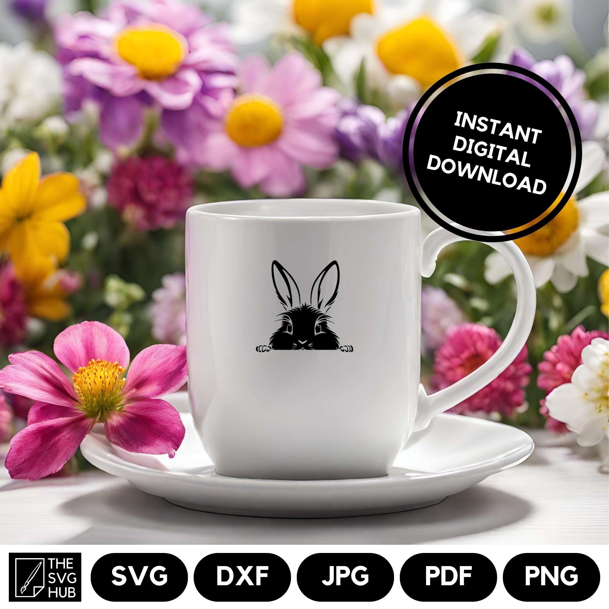 Peeping Rabbit SVG Instant Digital Download - Easter Silhouette Clipart ...