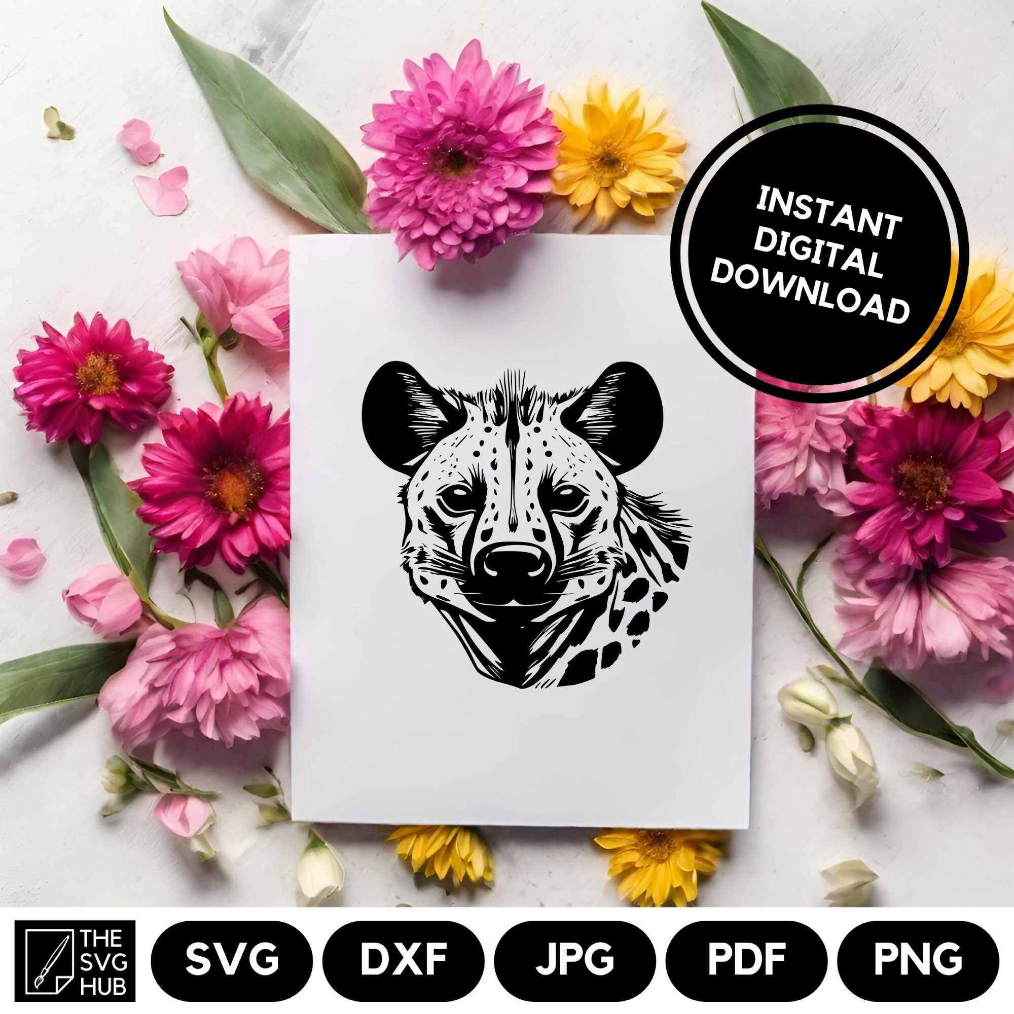 Hyena SVG Digital Download, Printable Wall Art, African Animal Clipart ...