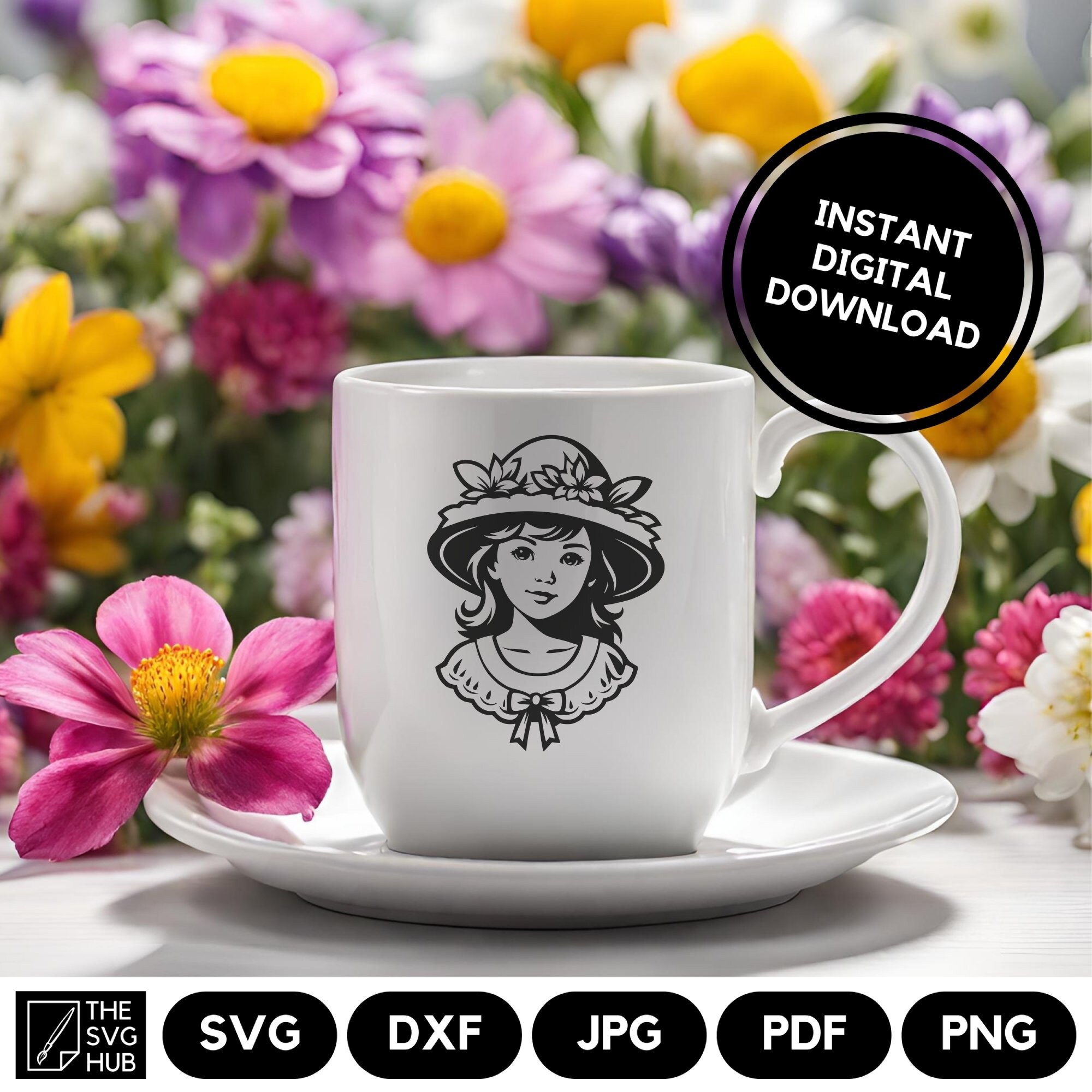 Easter Girl Bonnet SVG, Instant Digital Download, Printable Wall Art ...