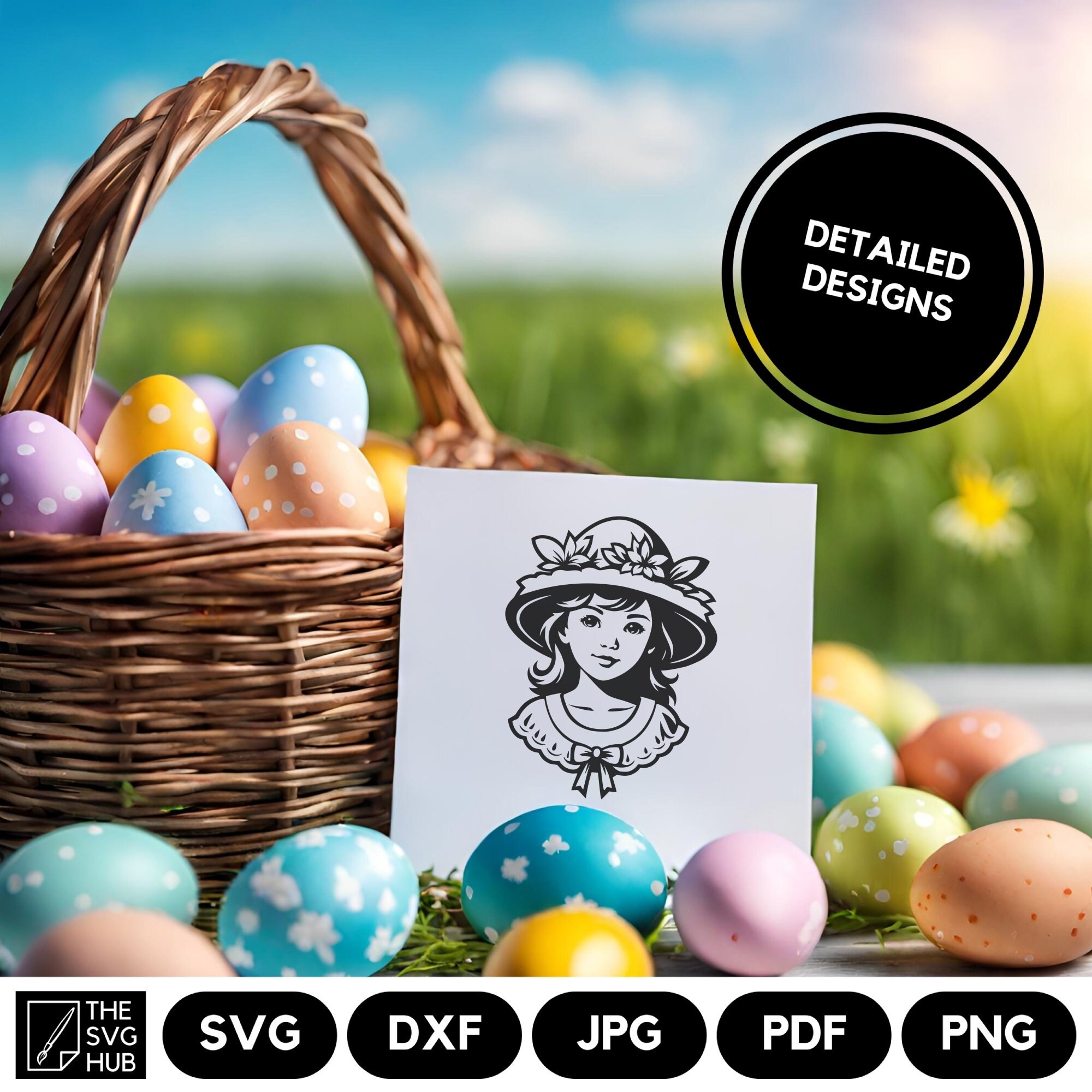 Easter Girl Bonnet SVG, Instant Digital Download, Printable Wall Art ...