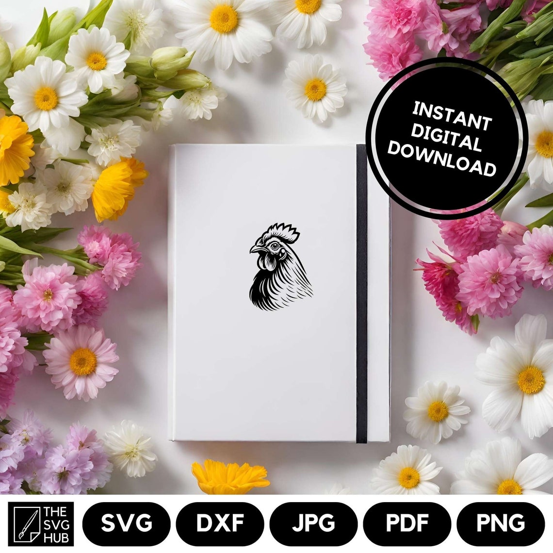 Hen SVG Instant Digital Download - Farm Life Silhouette Clipart ...