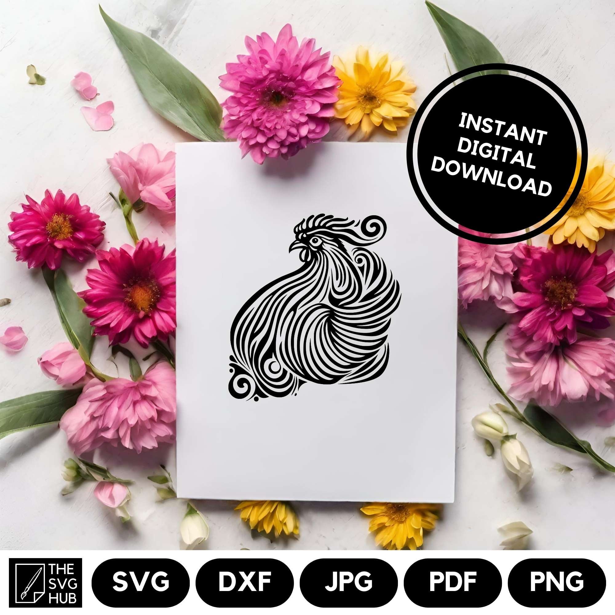 Hen SVG Instant Digital Download - Farm Life Silhouette Clipart ...