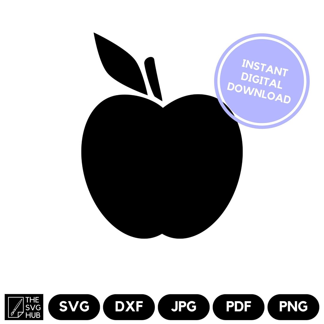 Apple SVG Instant Digital Download - Teacher Silhouette Clipart ...