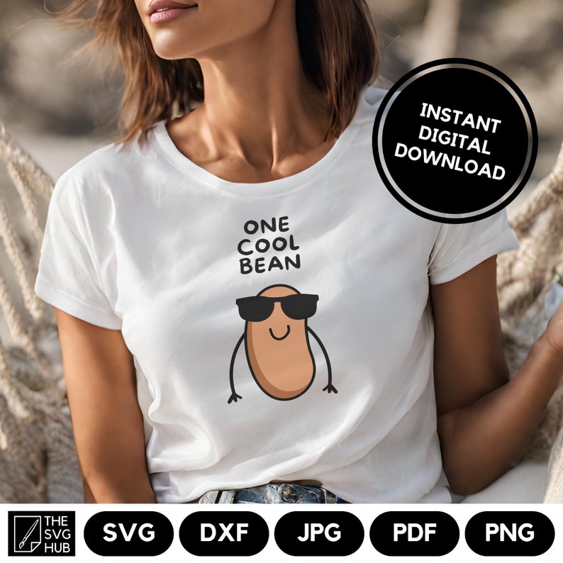 One Cool Bean SVG, Instant Digital Download, Birthday Cut File, Cool ...
