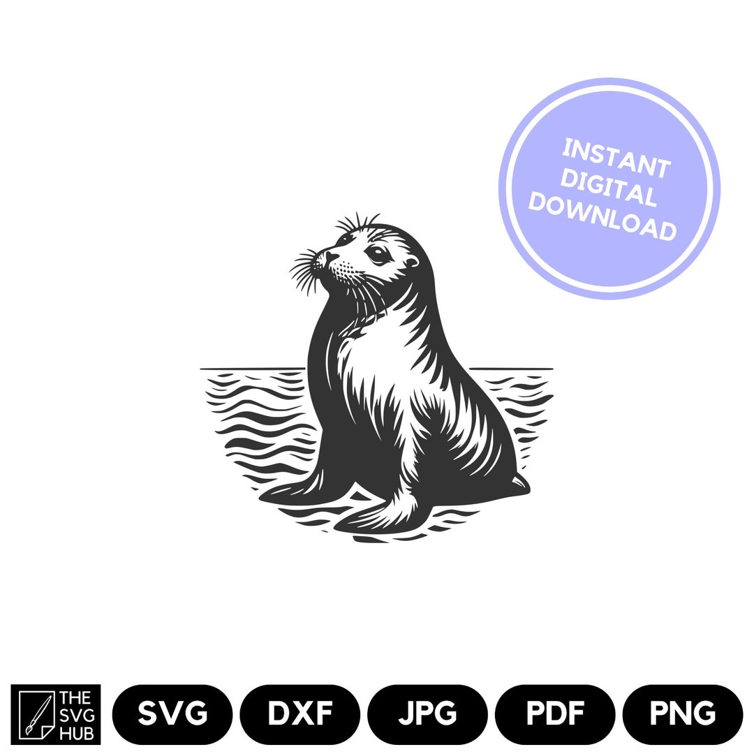 Seal SVG Instant Digital Download, Printable Sea Creature Cutting ...
