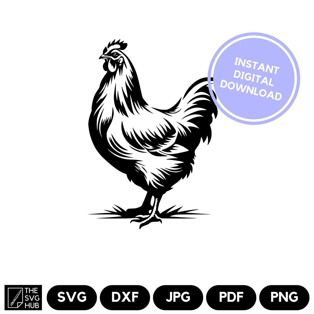Hen SVG Instant Digital Download - Farm Life Silhouette Clipart ...