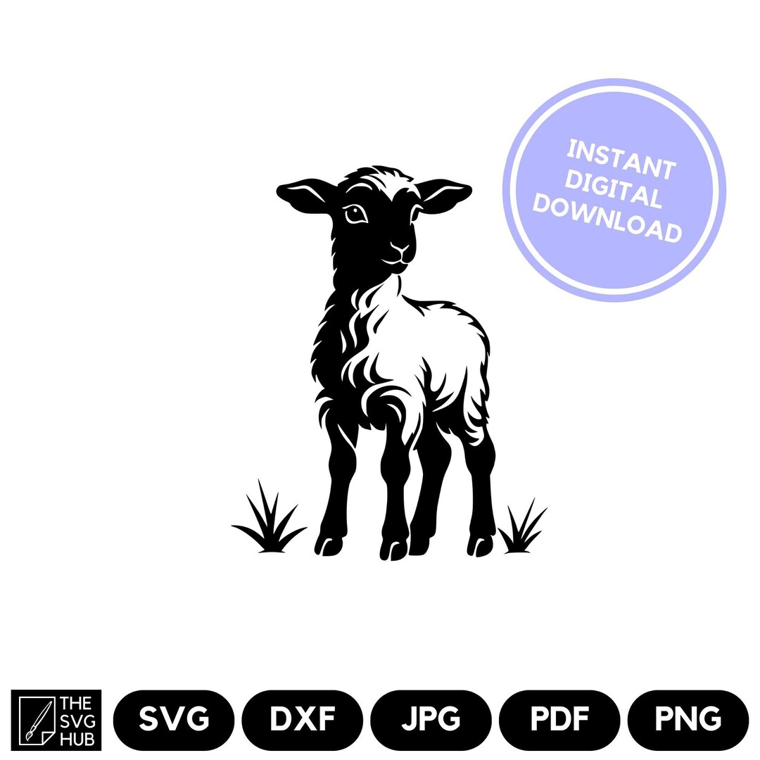 Cute Easter Lamb SVG Instant Digital Download - Silhouette Clipart ...