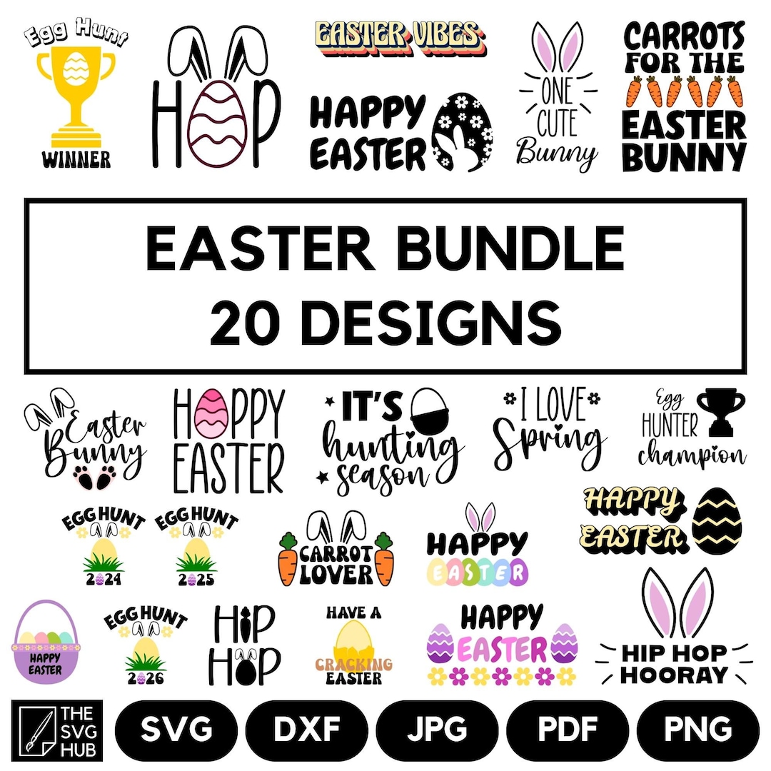 Happy Easter SVG Bundle - Detailed Cut File Collection - Instant ...