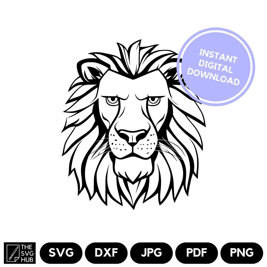 Lion SVG Instant Digital Download - King of the Jungle Clipart ...