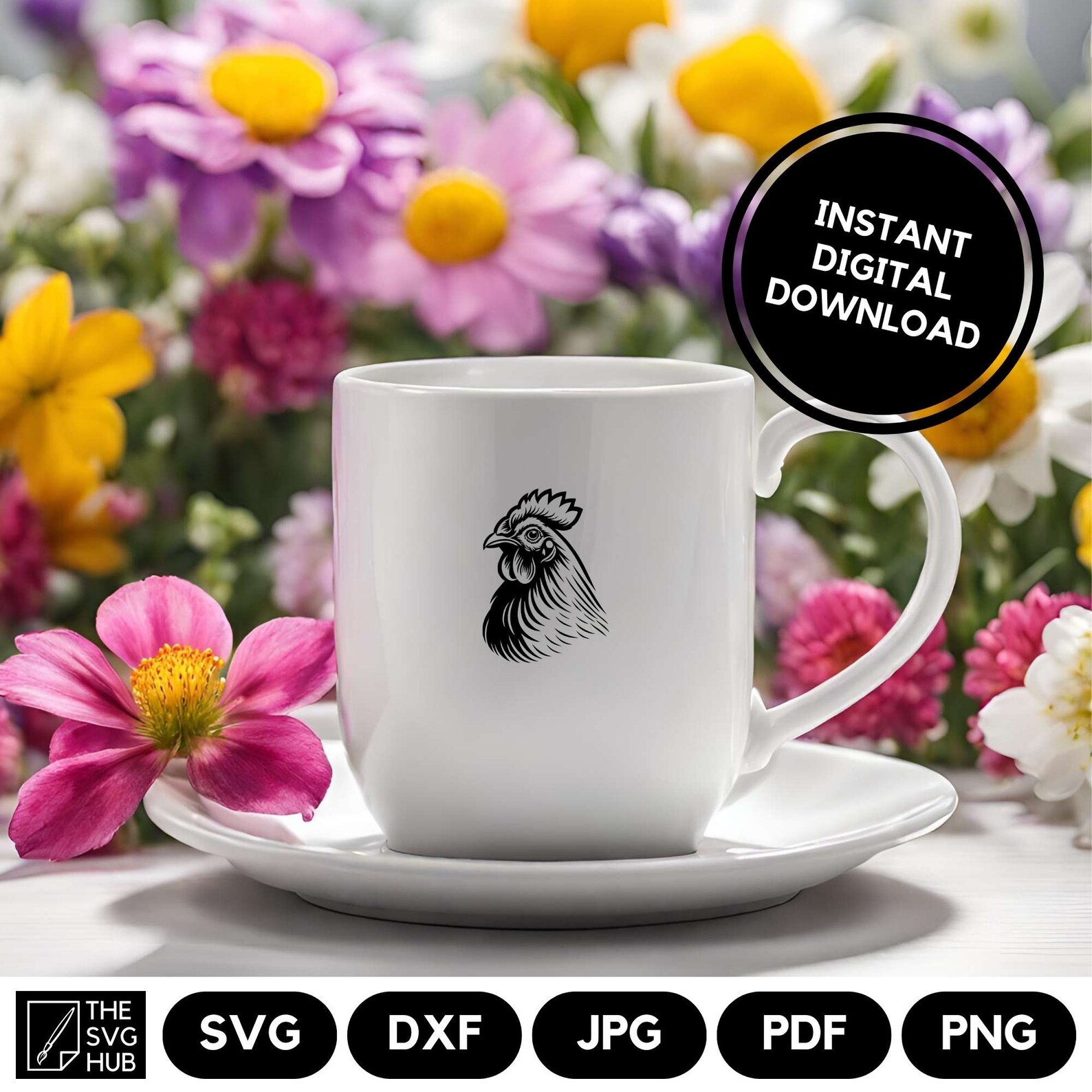 Hen SVG Instant Digital Download - Farm Life Silhouette Clipart ...