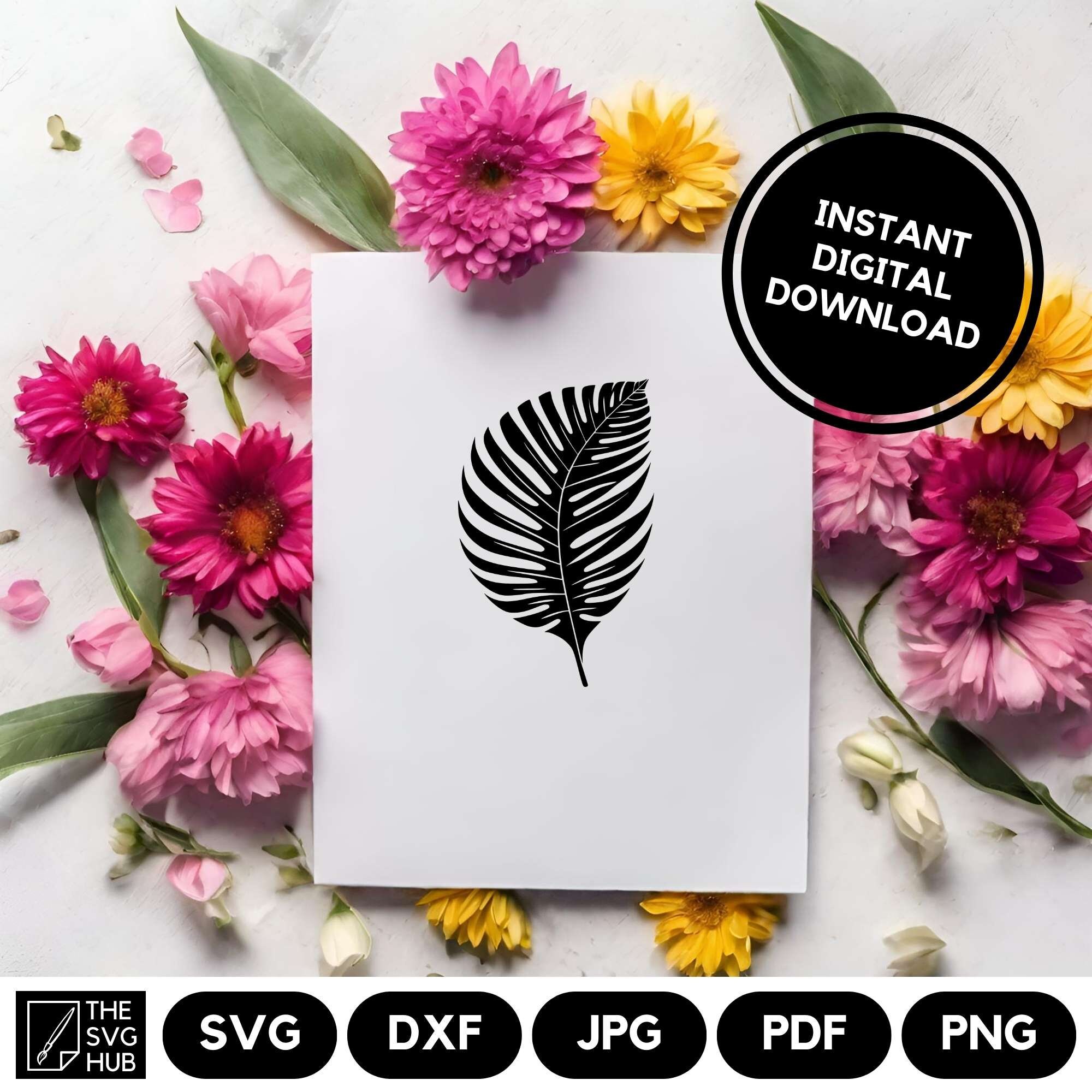 Tropical Palm Leaf SVG Instant Digital Download - Silhouette Clipart ...