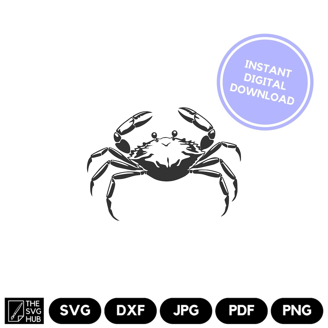 Crab SVG Instant Digital Download, Sea Creature Printable Cut File ...