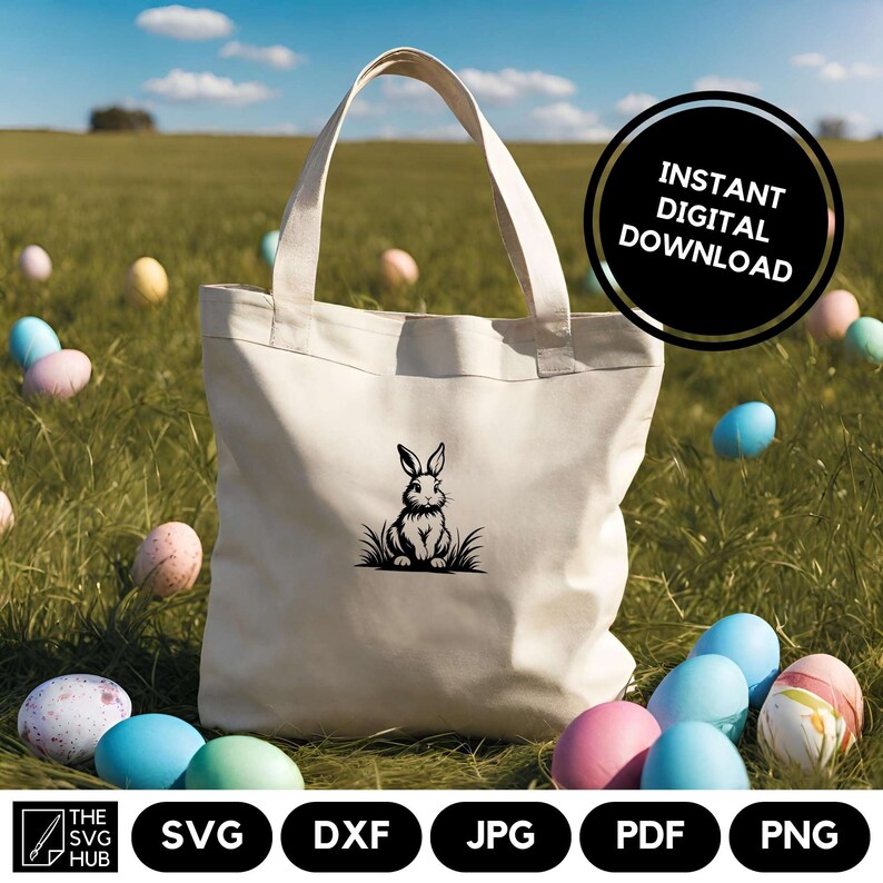 Rabbit SVG Instant Digital Download Easter Silhouette Clipart Detailed ...