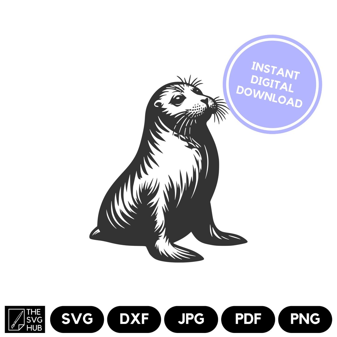 Seal SVG Instant Digital Download, Printable Sea Creature Cutting ...