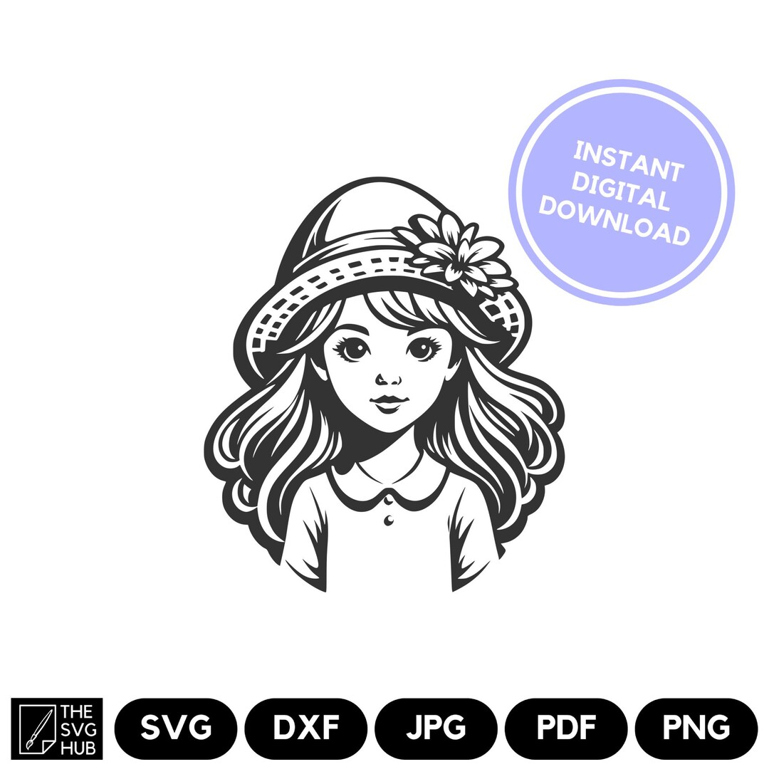 Easter Girl Bonnet SVG, Instant Digital Download, Printable Wall Art ...