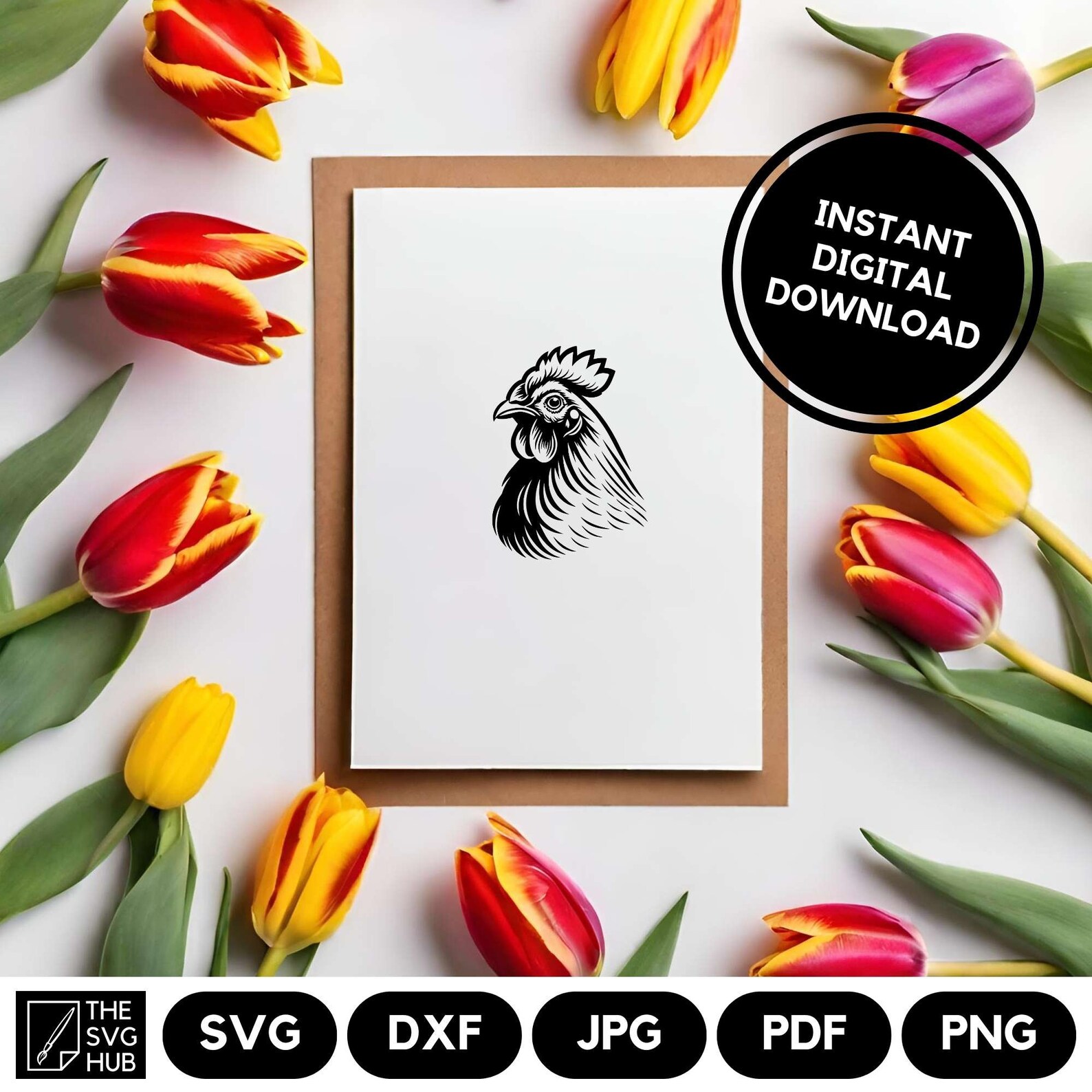 Hen SVG Instant Digital Download - Farm Life Silhouette Clipart ...