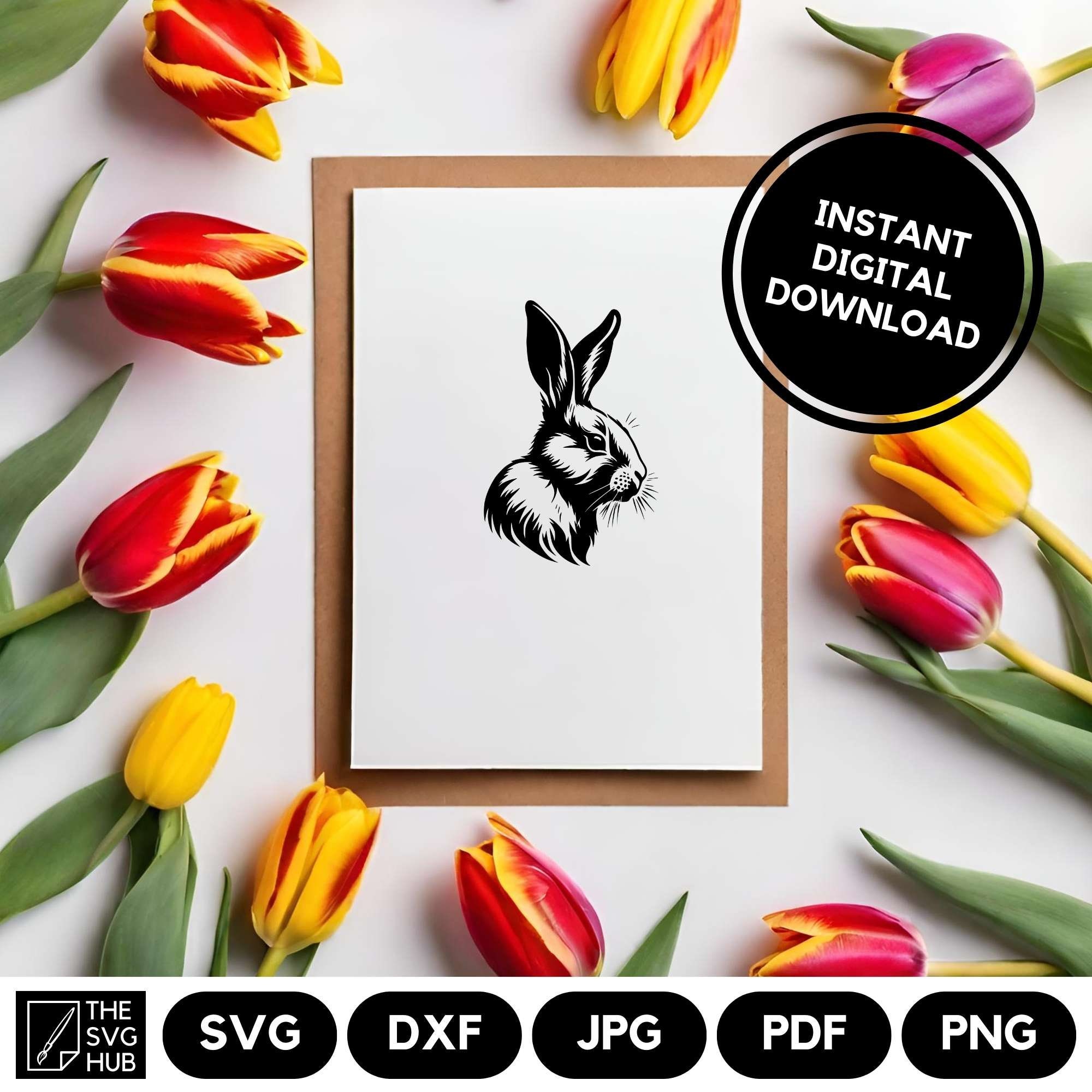 Rabbit SVG Instant Digital Download - Easter Silhouette Clipart ...