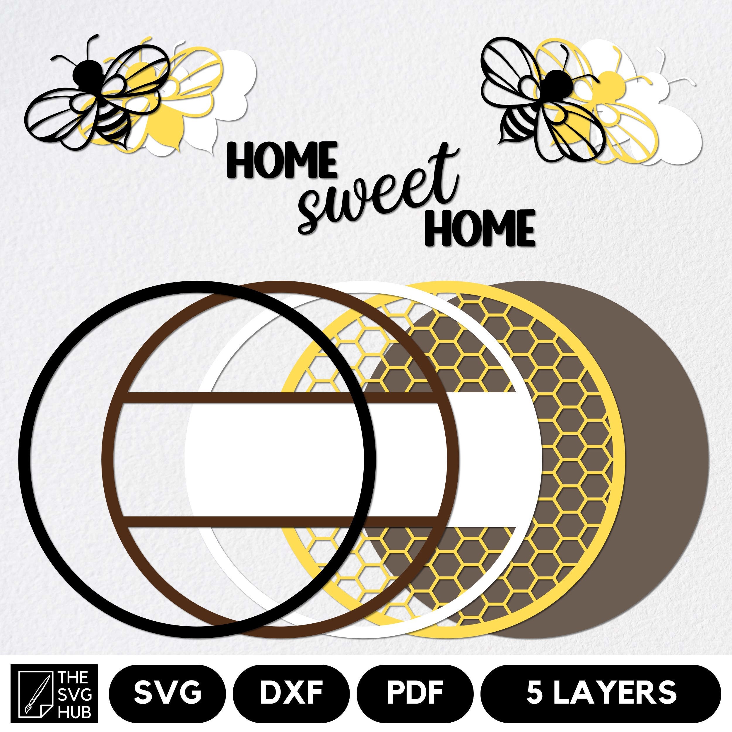 3D Home Sweet Home Layered SVG Instant Digital Download, Multilayered ...